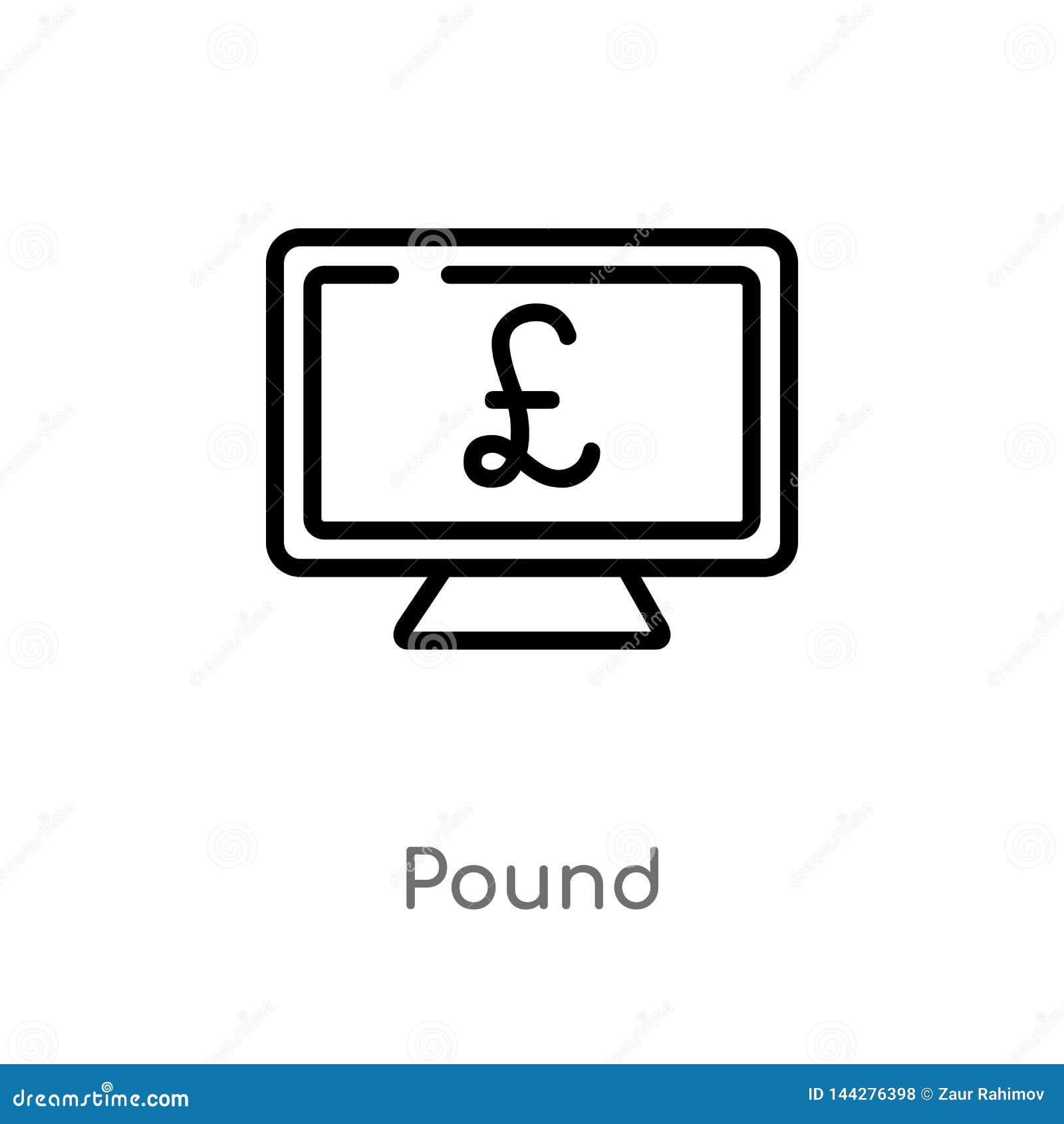Outline Pound Vector Icon. Isolated Black Simple Line Element ...