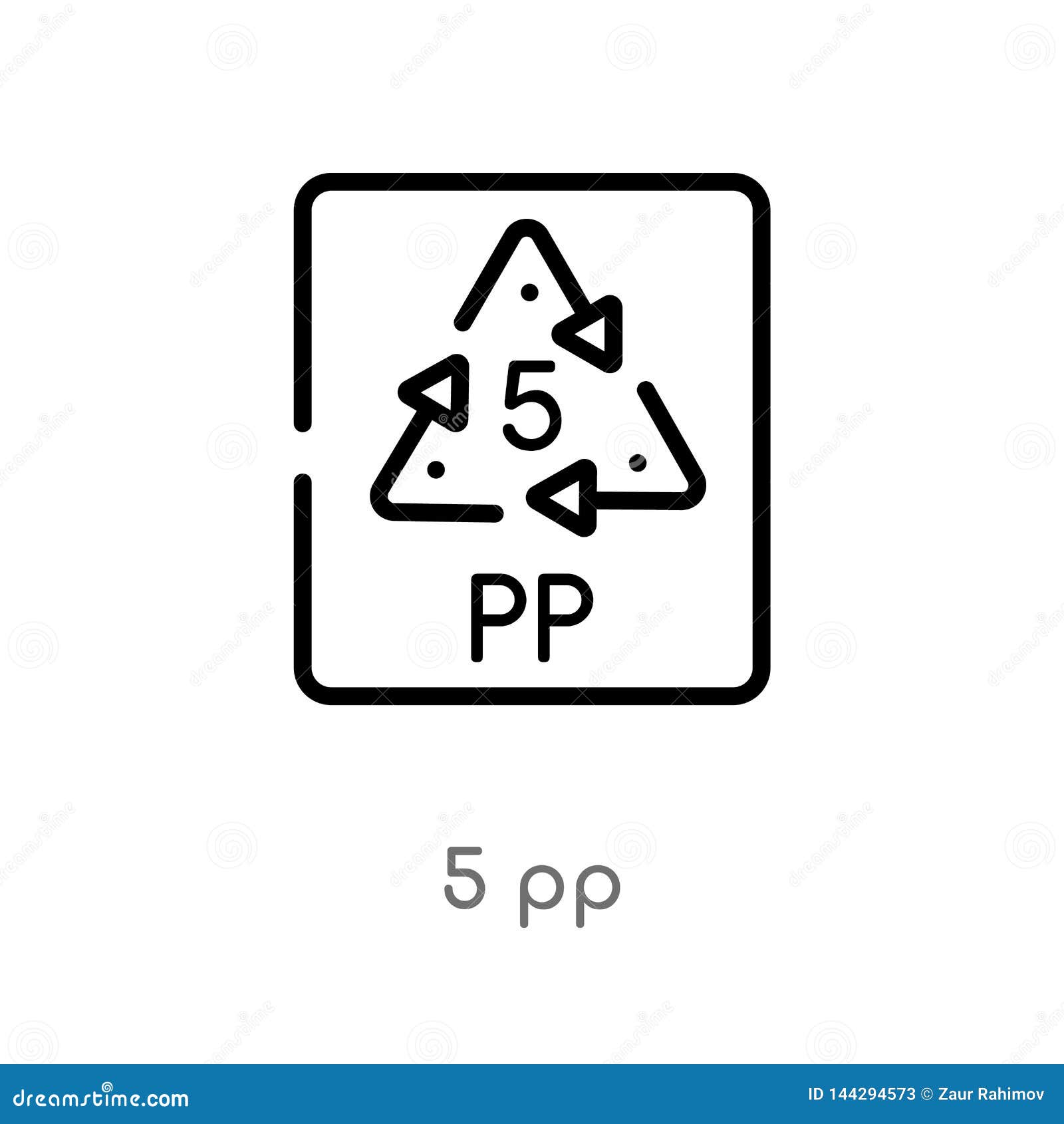 Outline 5 Pp Vector Icon. Isolated Black Simple Line Element ...