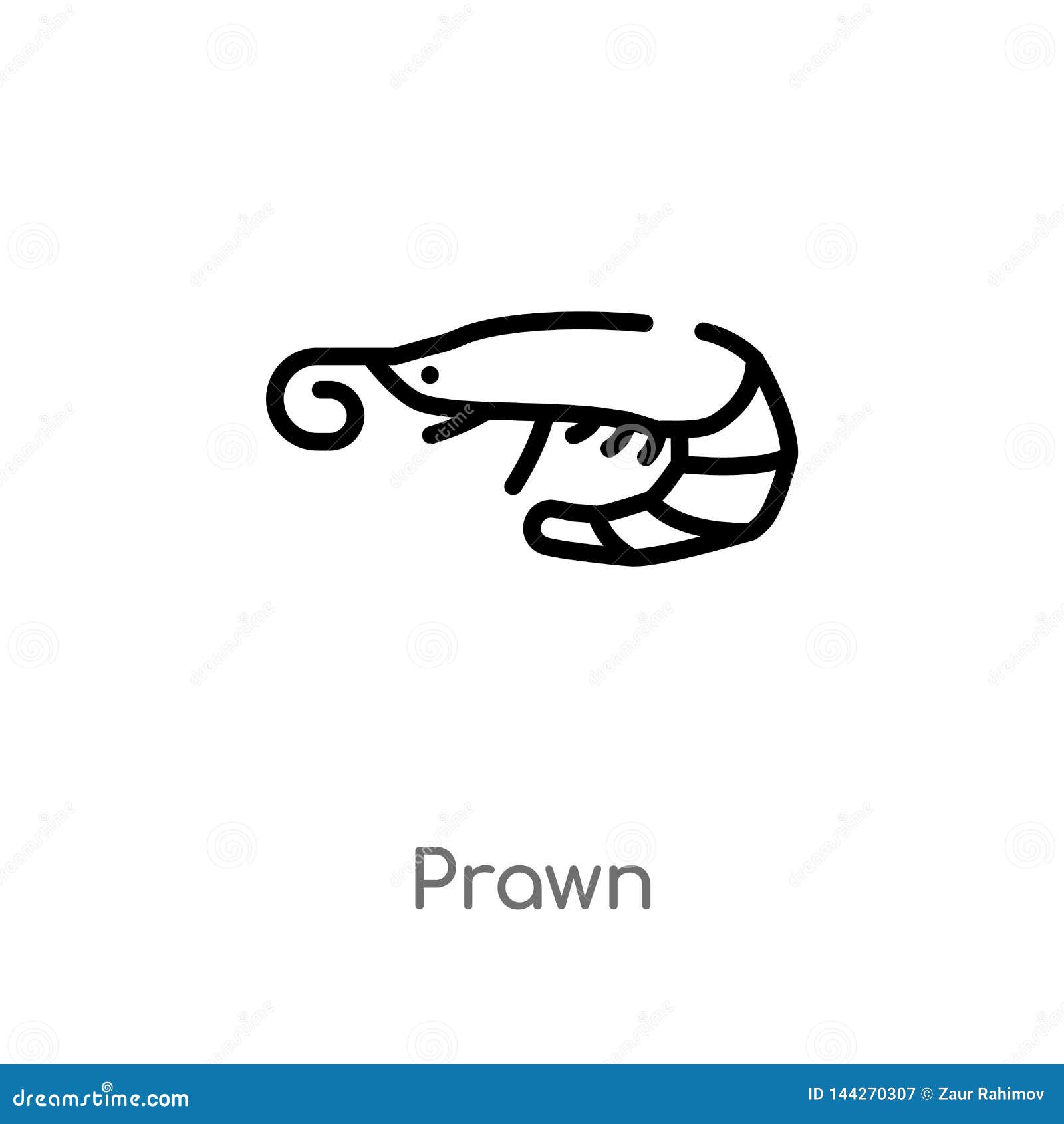 Outline Prawn Vector Icon. Isolated Black Simple Line Element ... Outline Prawn Vector Icon. Isolated Black Simple Line Element ...