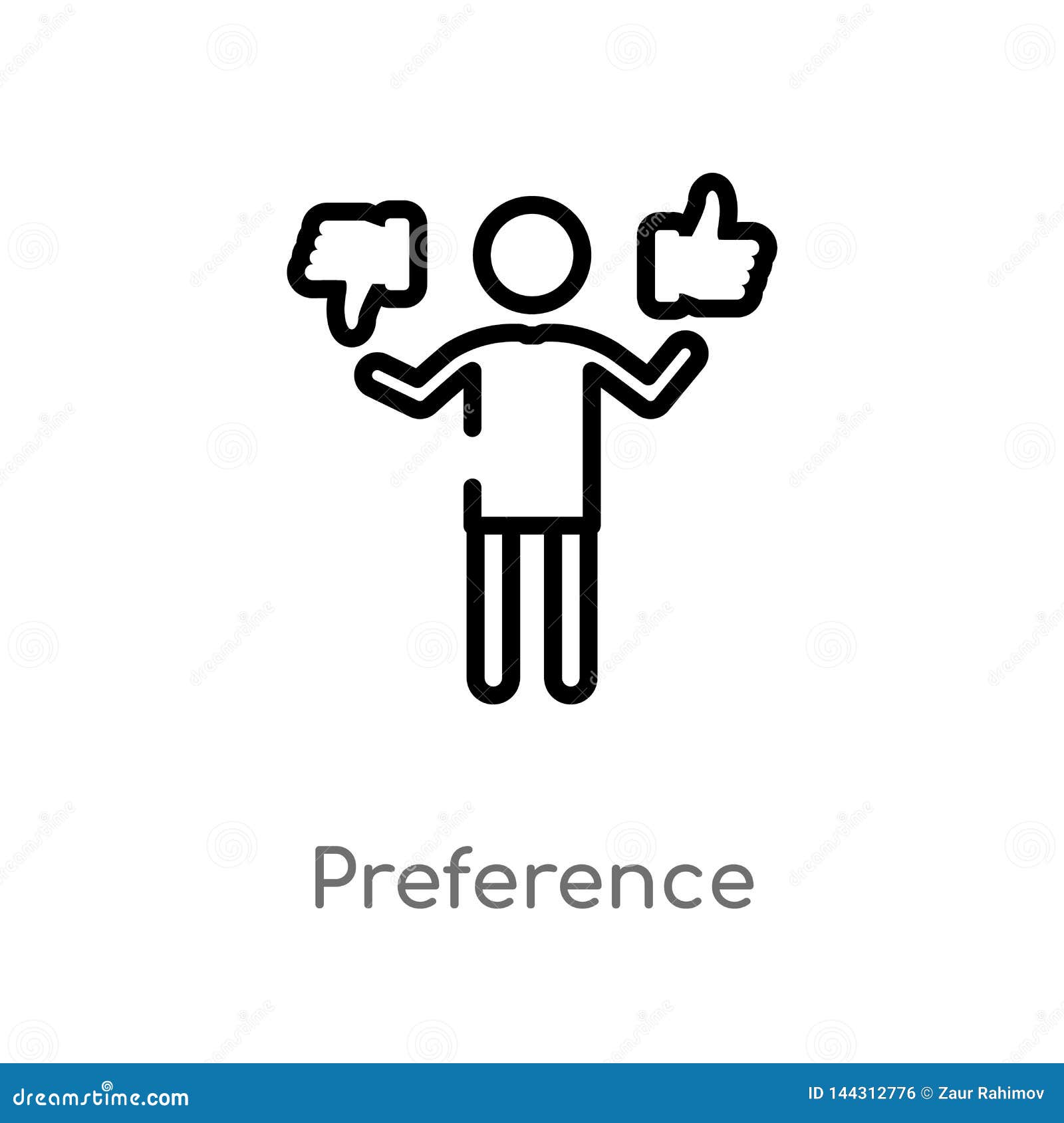Outline Preference Vector Icon. Isolated Black Simple Line Element ...