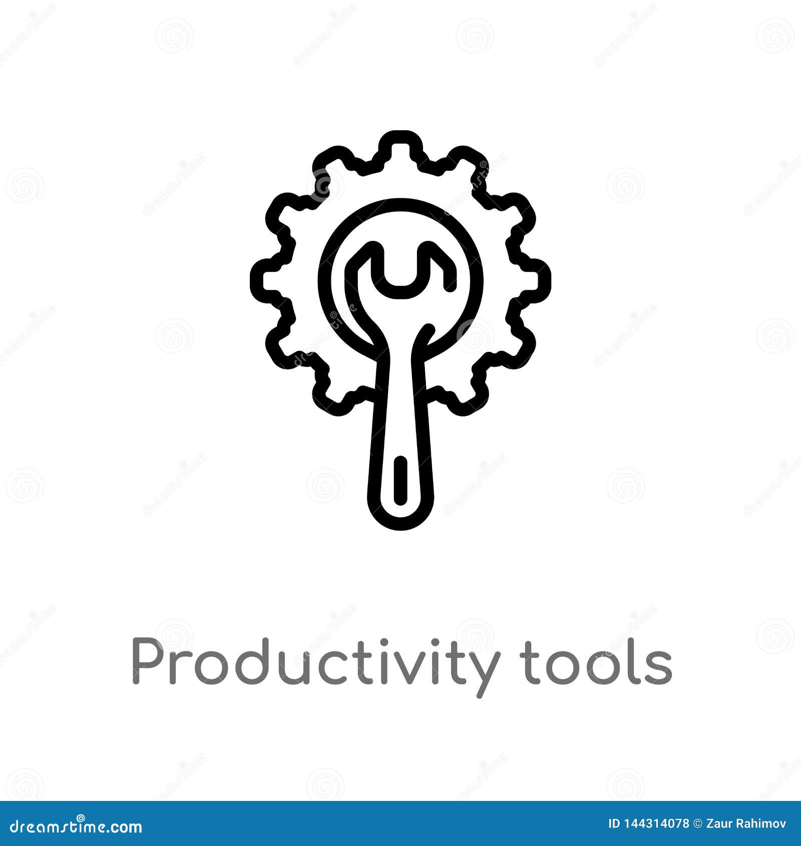 Outline Productivity Tools Vector Icon. Isolated Black Simple Line ...