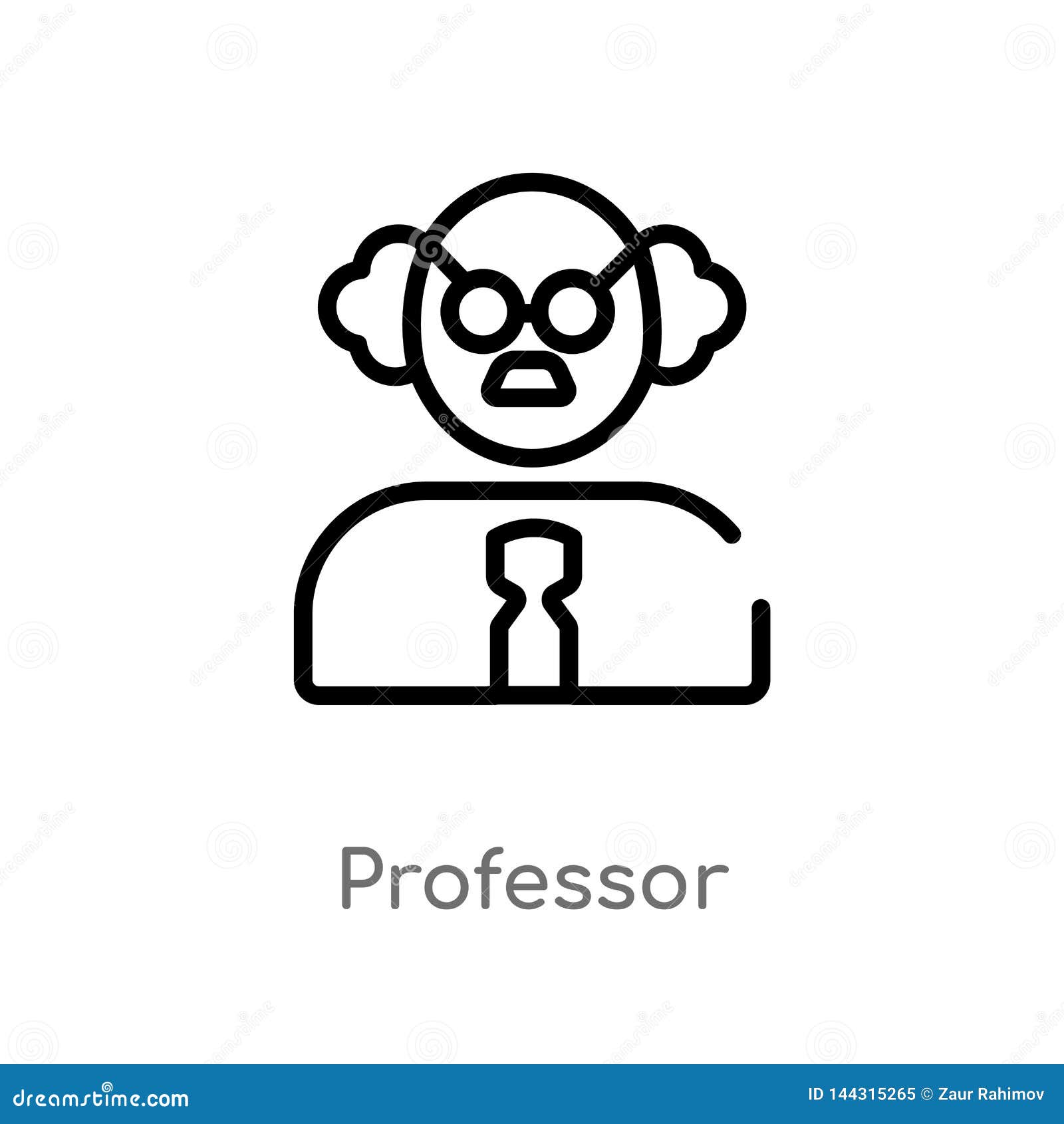Outline Professor Vector Icon. Isolated Black Simple Line Element ...