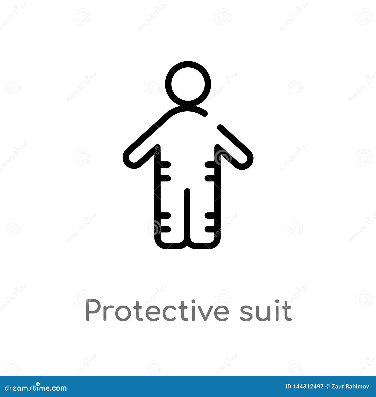 Outline Protective Suit Vector Icon. Isolated Black Simple Line Element ...