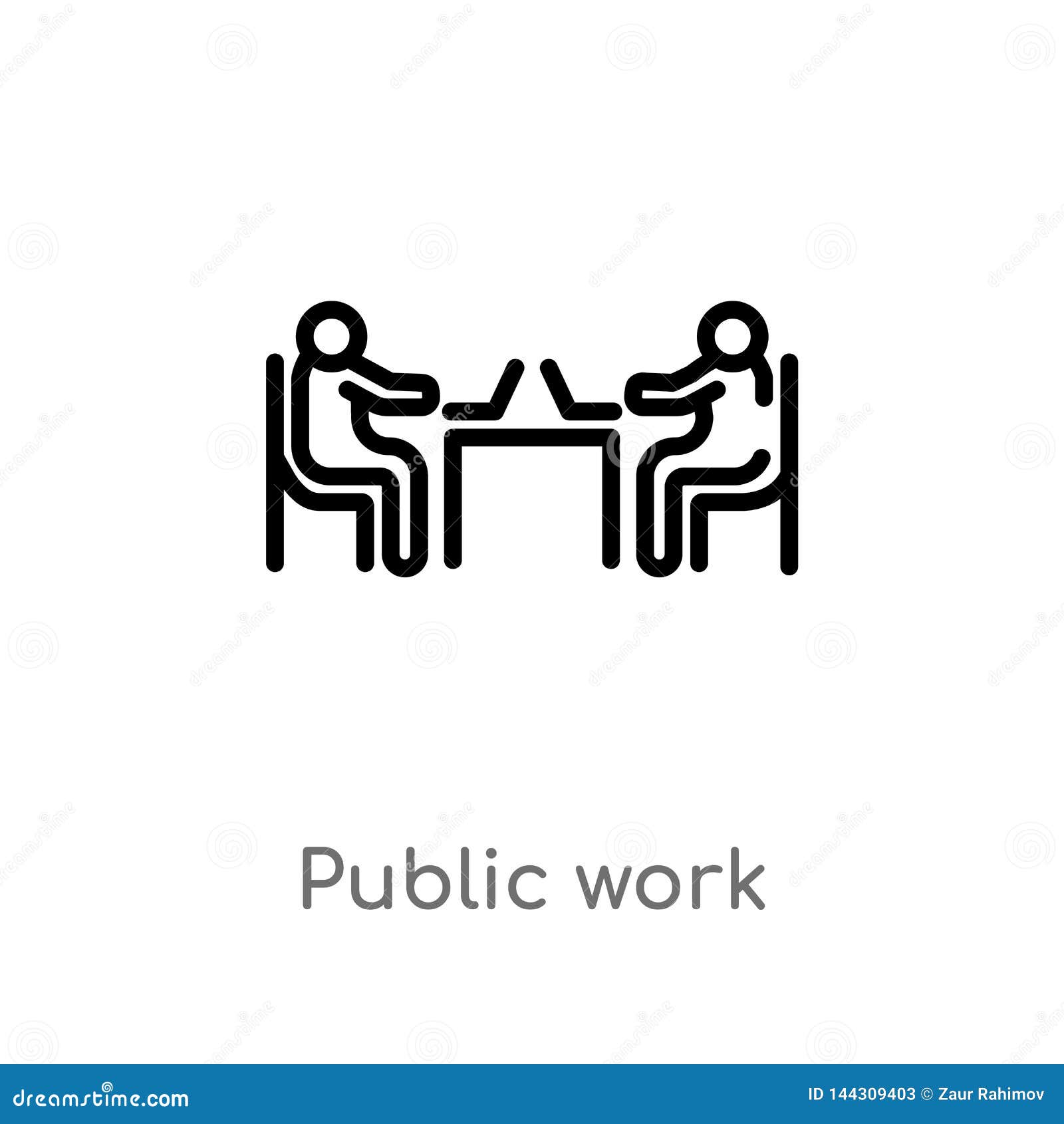 Outline Public Work Vector Icon. Isolated Black Simple Line Element ...