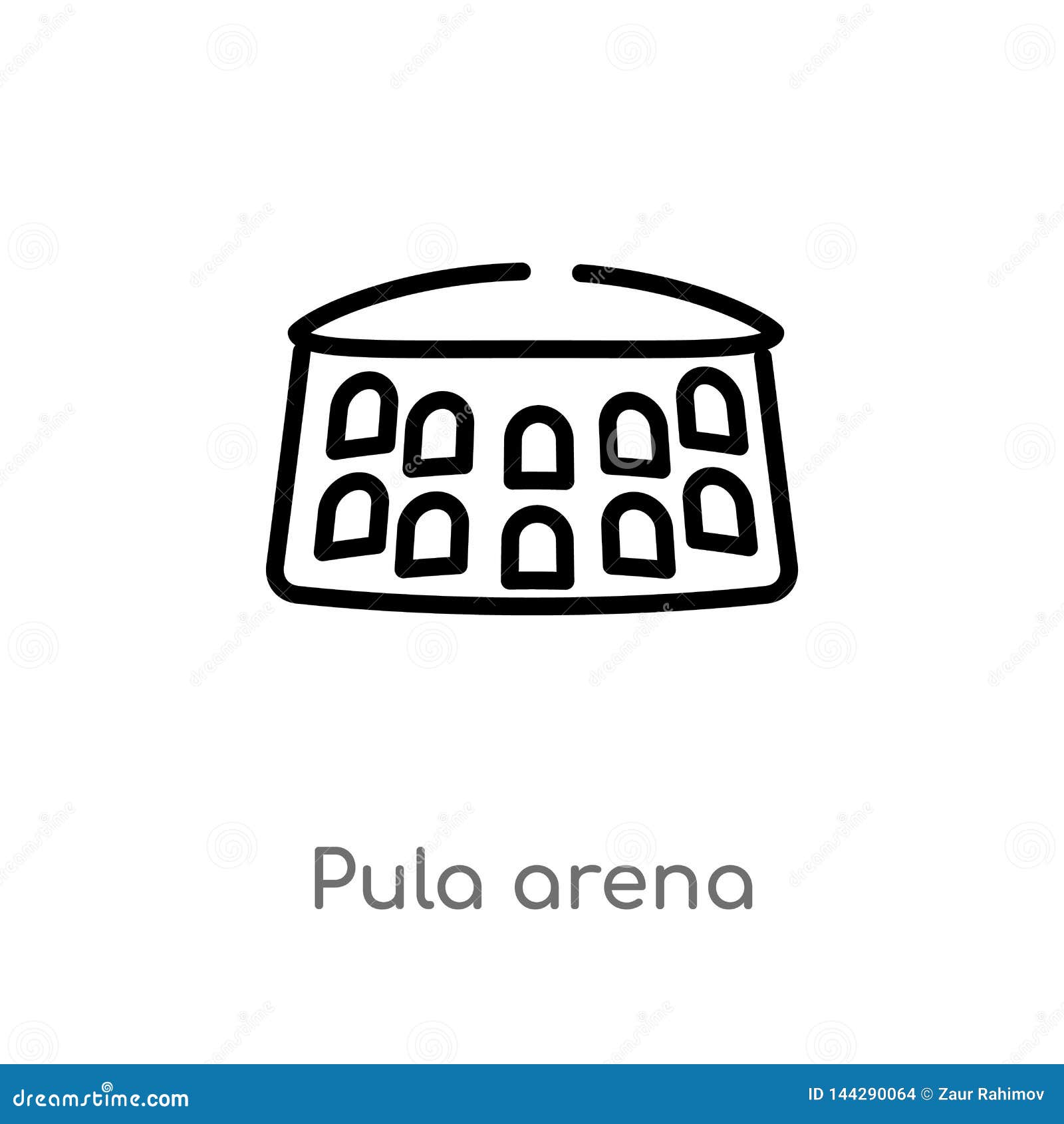 Outline Pula Arena Vector Icon. Isolated Black Simple Line Element ...