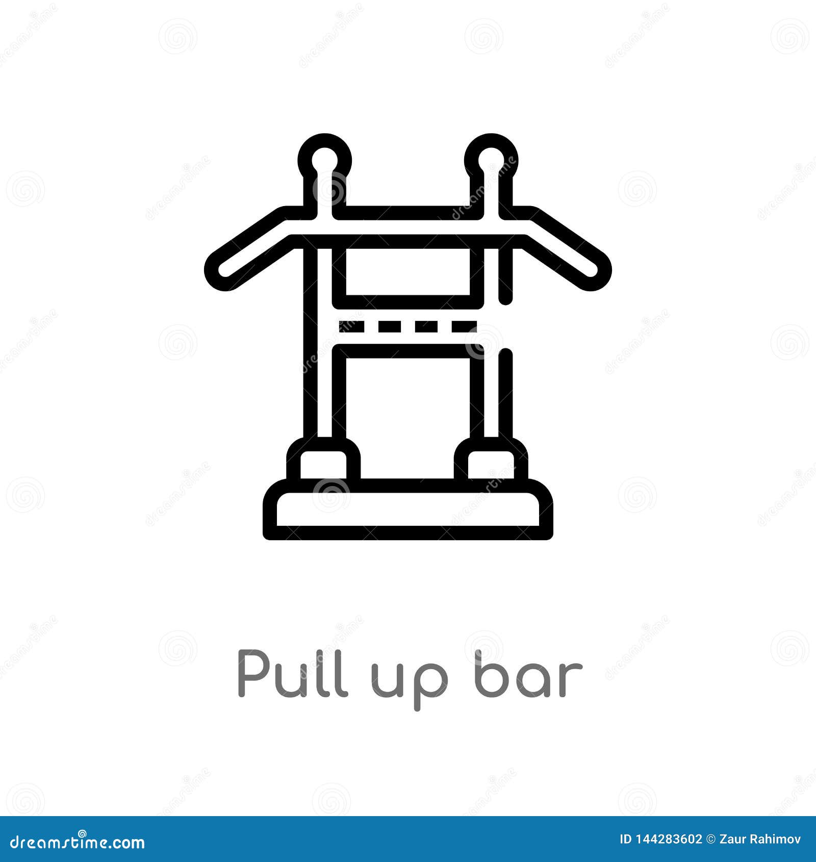 Outline Pull Up Bar Vector Icon. Isolated Black Simple Line Element ...