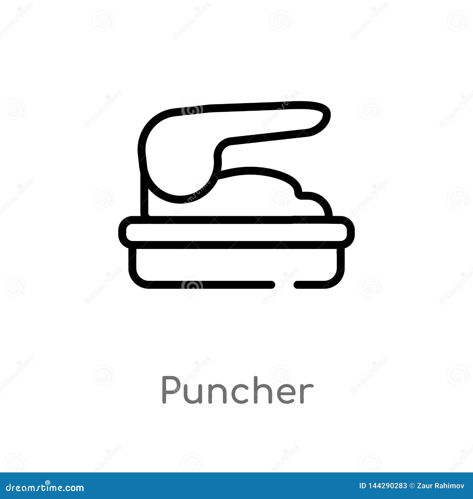 Outline Puncher Vector Icon. Isolated Black Simple Line Element ...