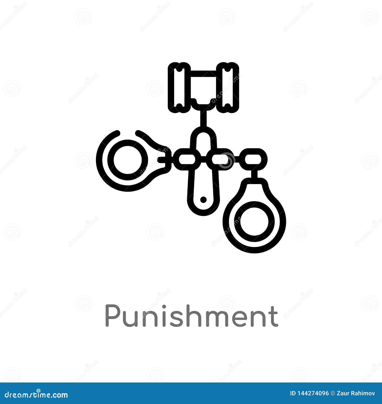 Outline Punishment Vector Icon Isolated Black Simple Line Element