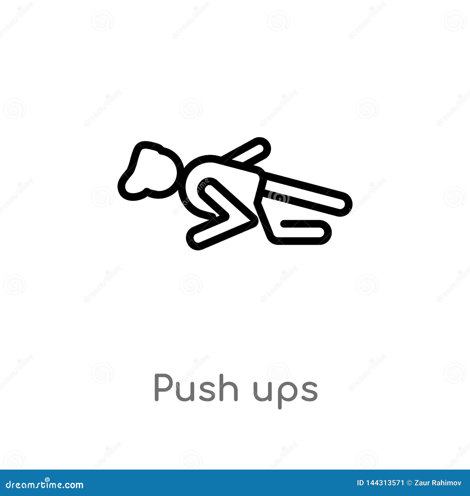 Outline Push Ups Vector Icon. Isolated Black Simple Line Element ...