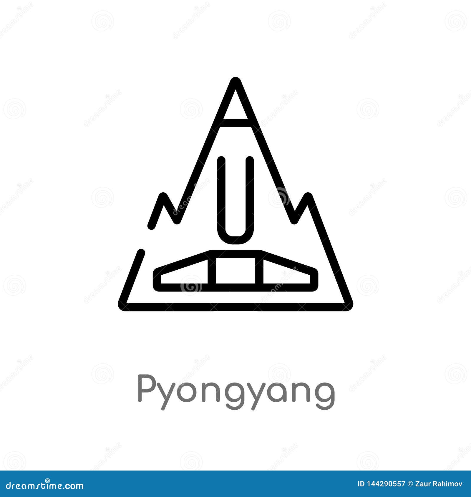 Outline Pyongyang Skyline. Cartoon Vector | CartoonDealer.com #291209881