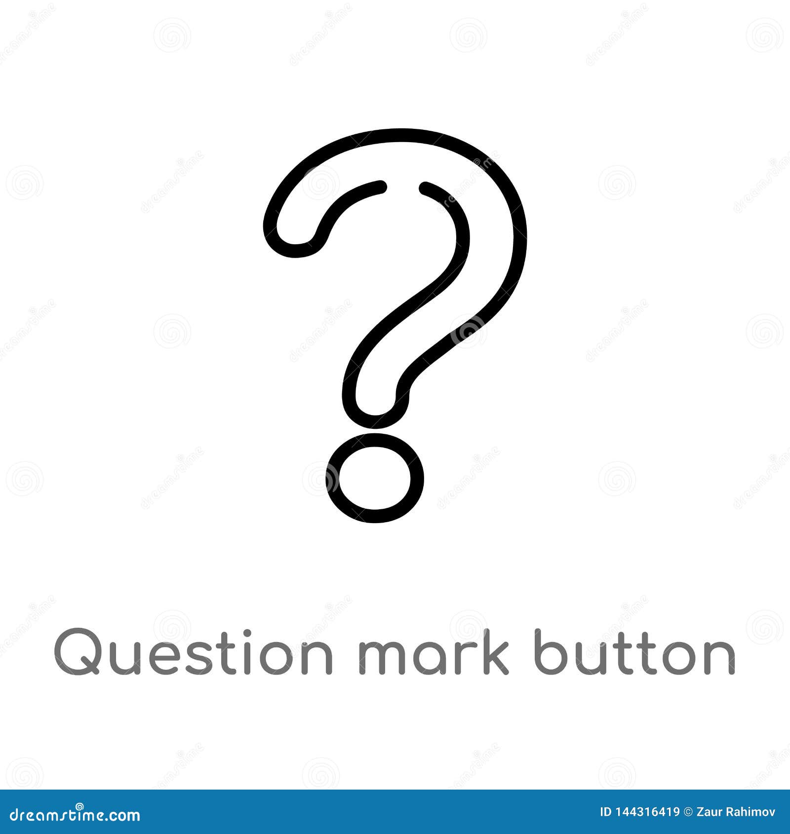 Outline Question Mark Button Vector Icon. Isolated Black Simple Line ...