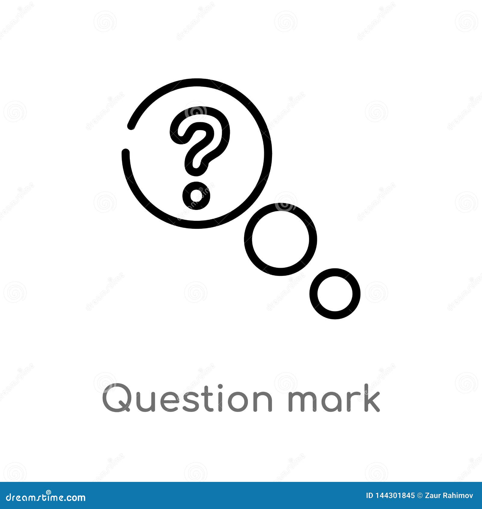 Outline Question Mark Vector Icon. Isolated Black Simple Line Element ...