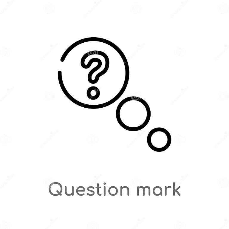 Outline Question Mark Vector Icon. Isolated Black Simple Line Element ...