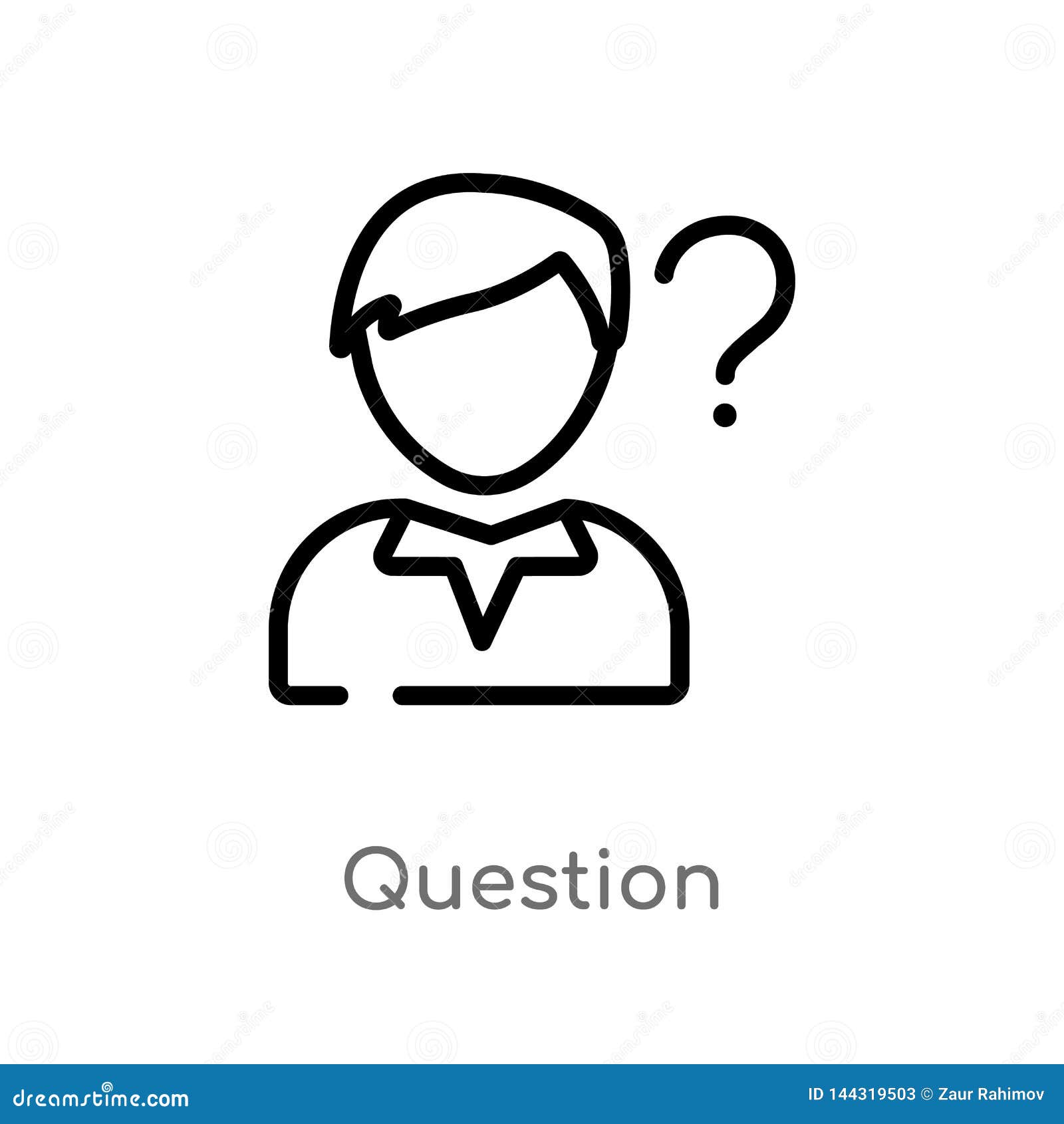 Outline Question Vector Icon. Isolated Black Simple Line Element ...