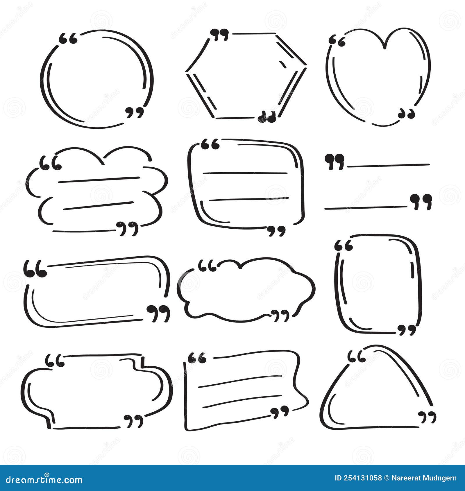 Outline Quote text stock vector. Illustration of dialog - 254131058