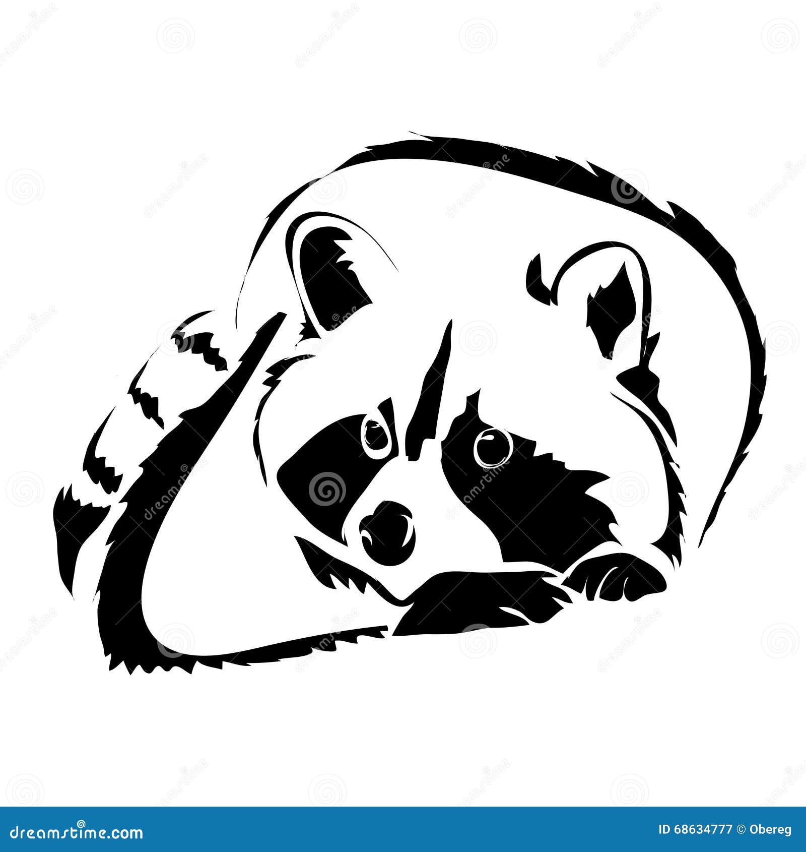 Outline Raccoon Vector Image. Stock Vector - Illustration of artful ...