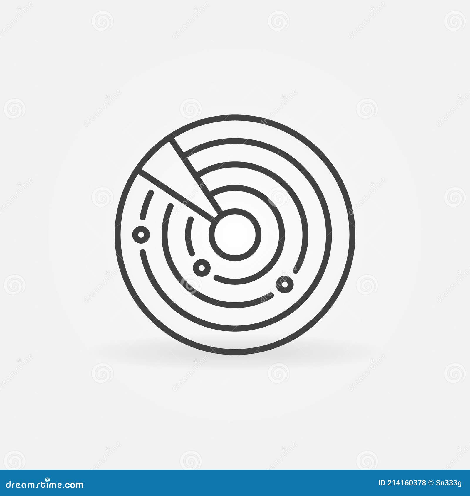 Outline Radar System Vector Icon. Isolated Black Simple Line Element ...