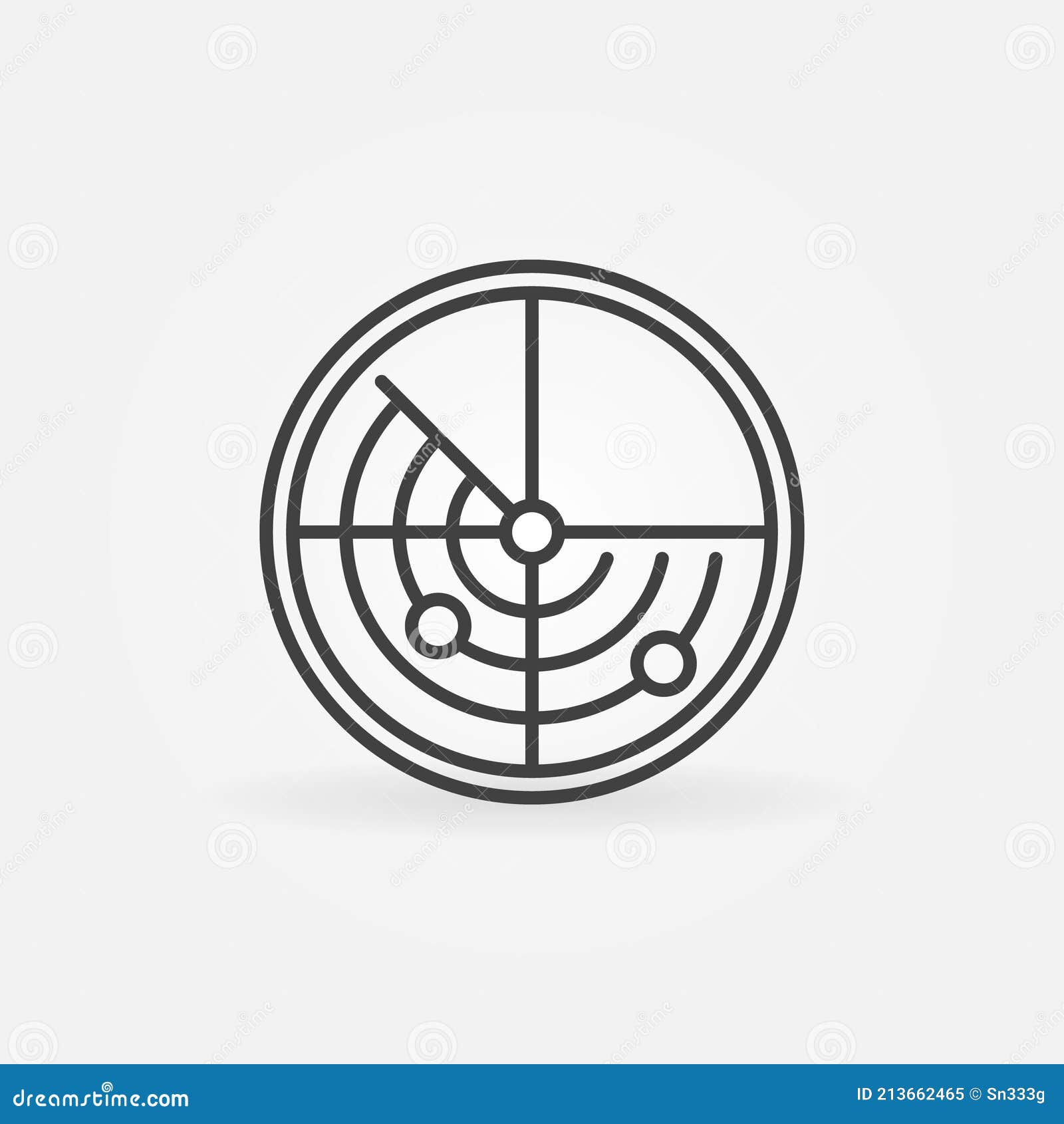Outline Radar System Vector Icon. Isolated Black Simple Line Element ...