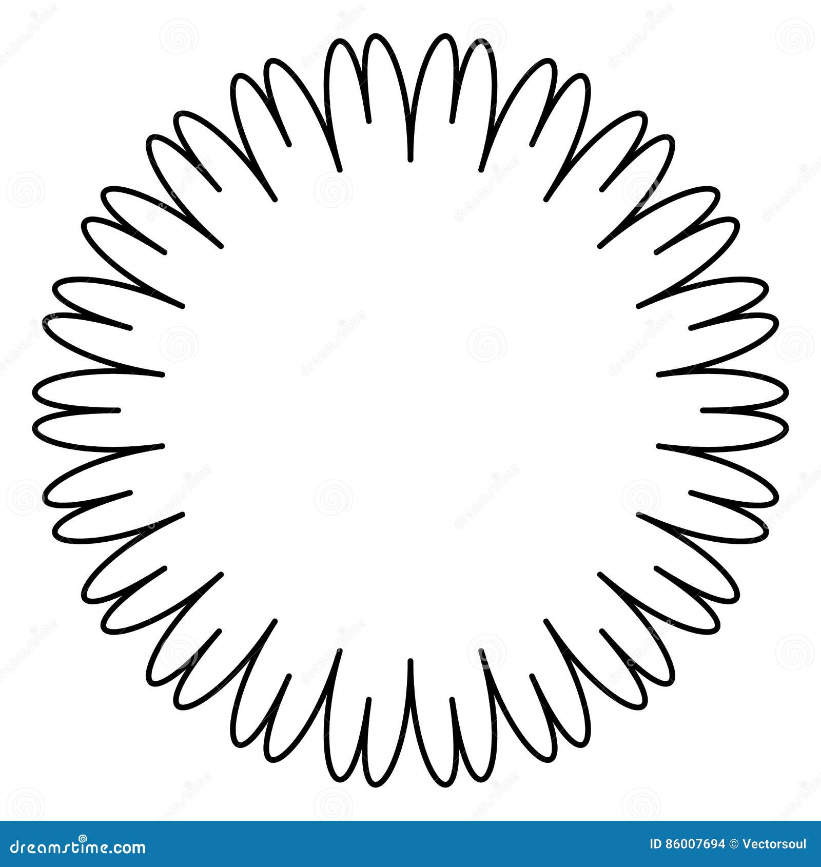 Outline of Radial, Radiating Geometric Element. Abstract Shape Stock ...