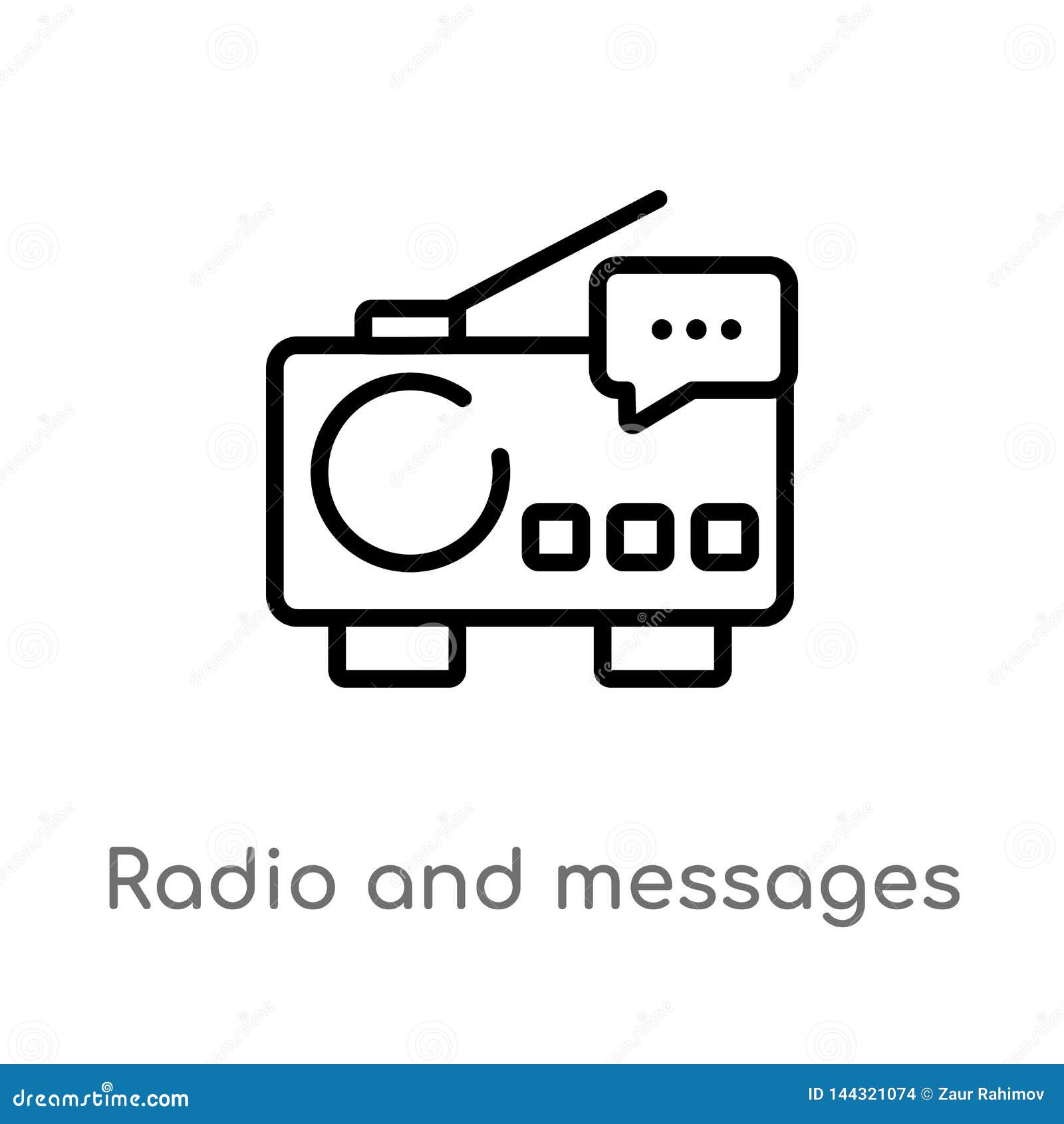 Outline Radio Vector Icon. Isolated Black Simple Line Element ...