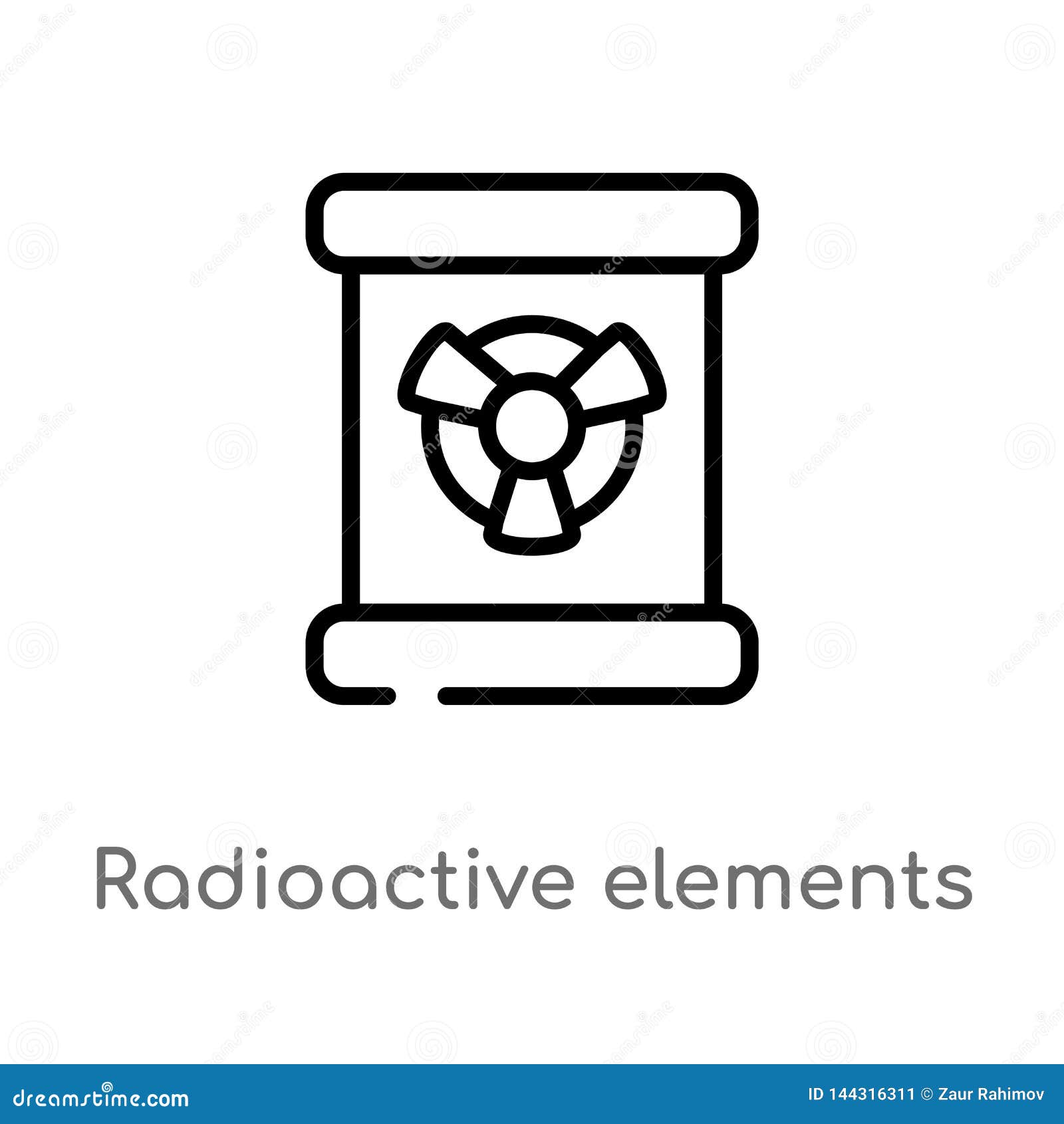 Outline Radioactive Elements Vector Icon. Isolated Black Simple Line ...