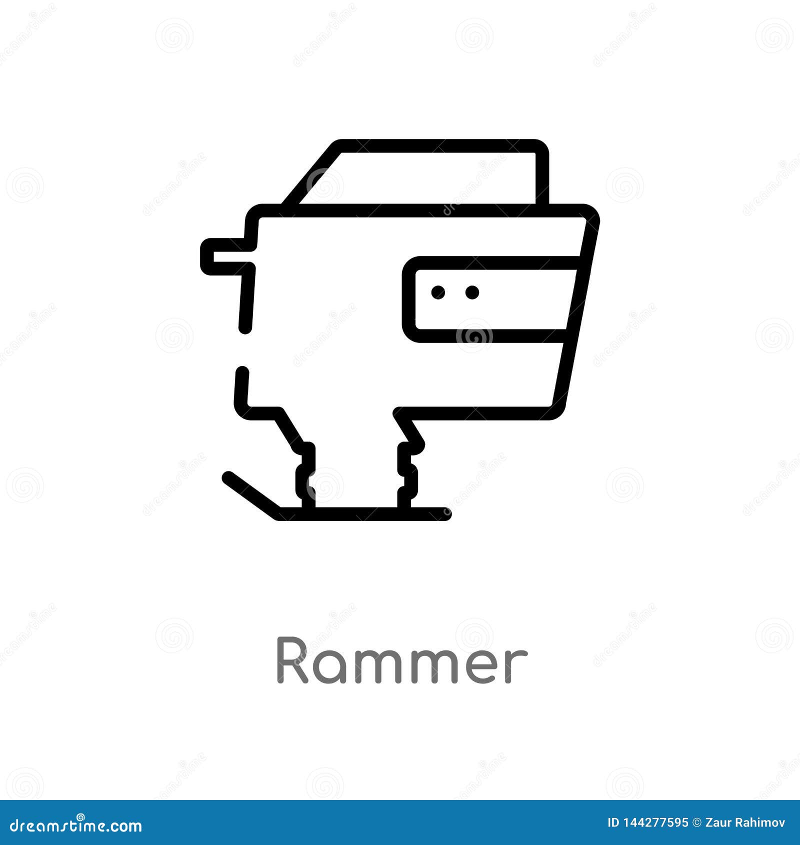 Outline Rammer Vector Icon. Isolated Black Simple Line Element ...
