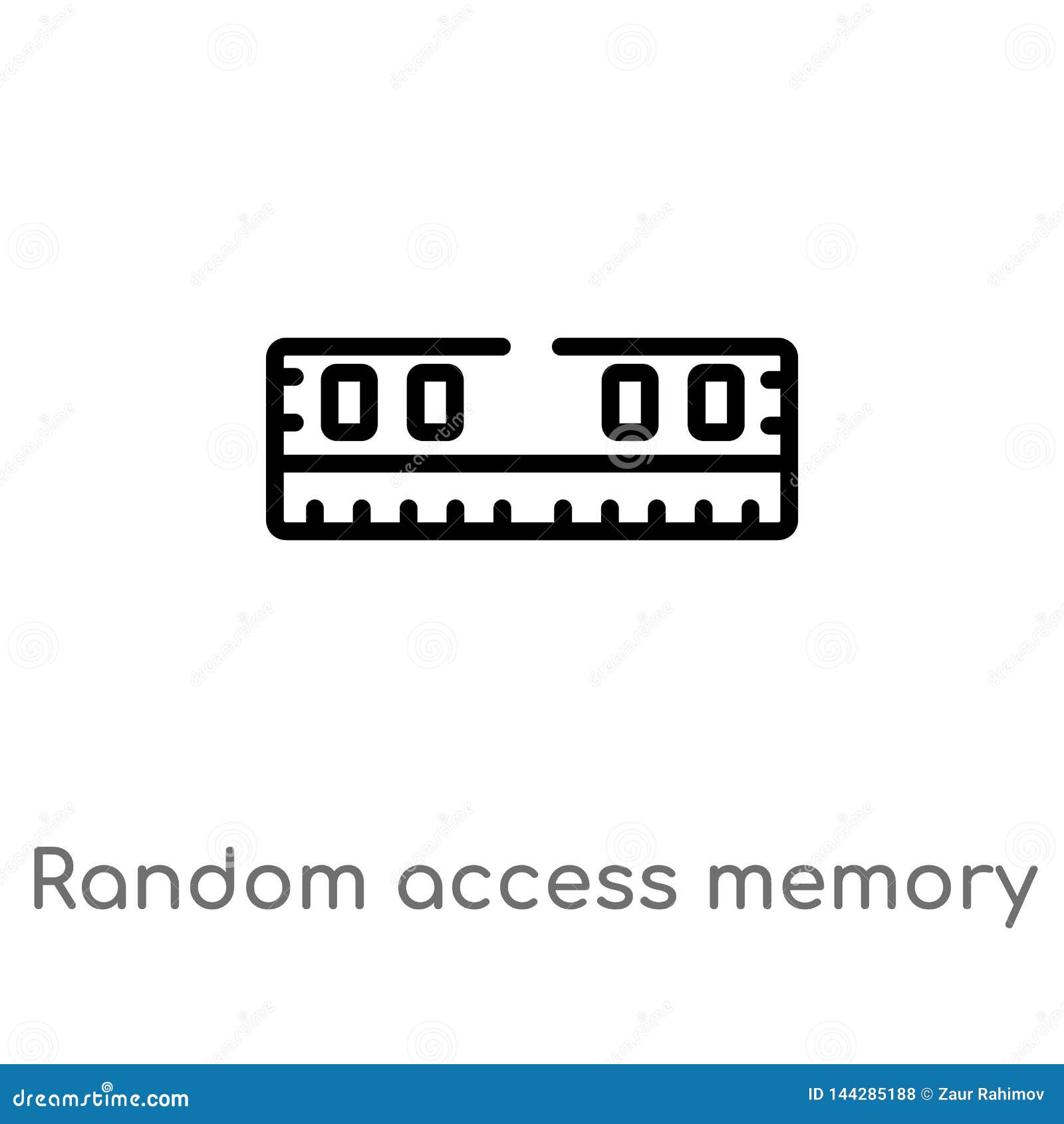 Outline Random Access Memory Vector Icon. Isolated Black Simple Line ...