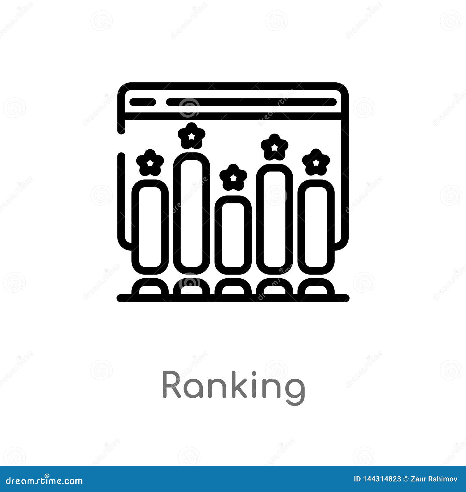 Outline Ranking Vector Icon. Isolated Black Simple Line Element ...