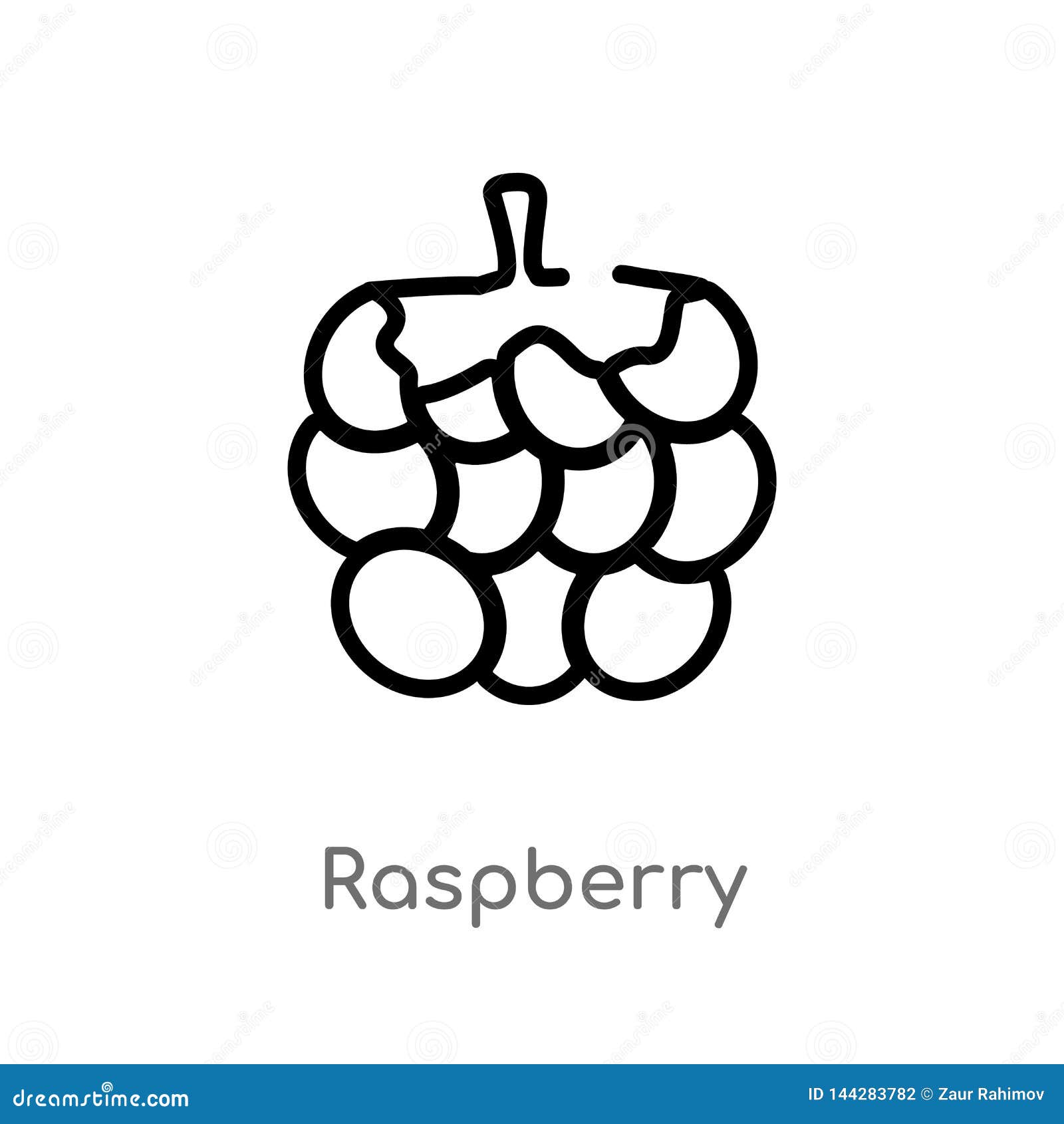 Outline Raspberry Vector Icon. Isolated Black Simple Line Element ...