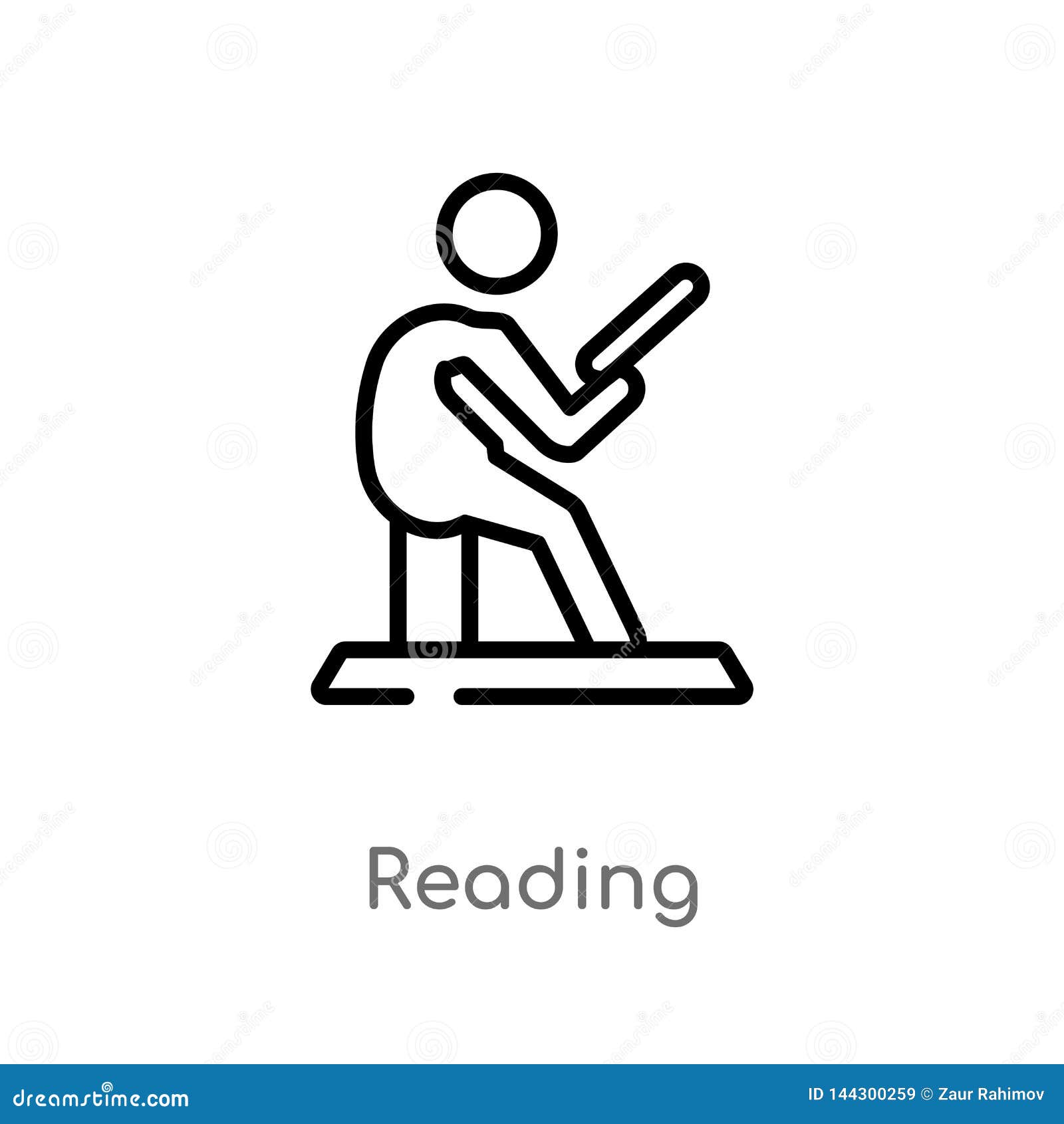 Outline Reading Vector Icon. Isolated Black Simple Line Element ...