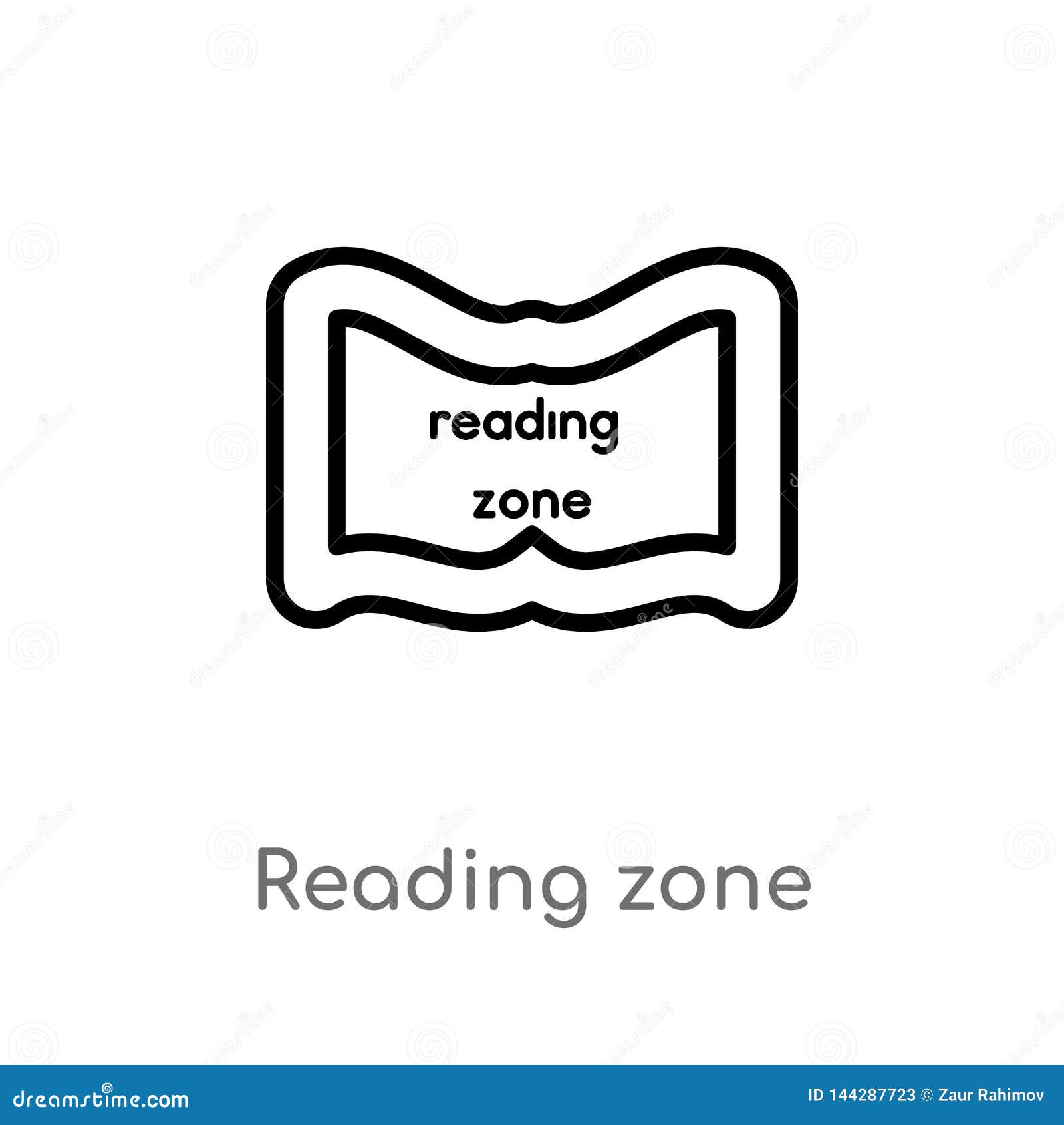 Outline Reading Zone Vector Icon. Isolated Black Simple Line Element ...