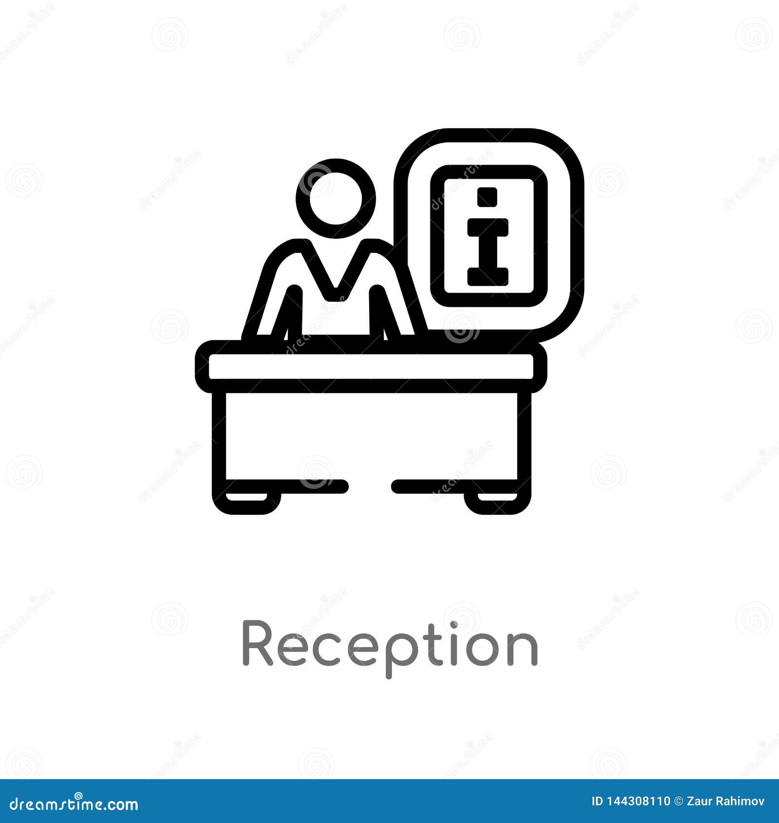 Outline Reception Vector Icon. Isolated Black Simple Line Element ...