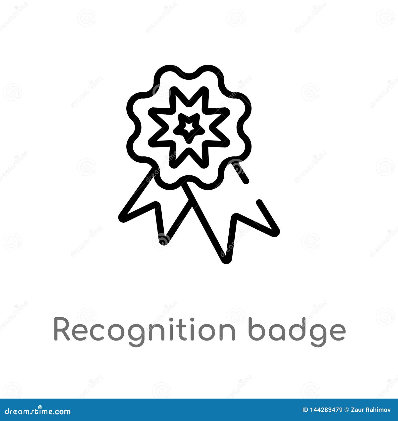 Outline Recognition Badge Vector Icon. Isolated Black Simple Line ... Outline Recognition Badge Vector Icon. Isolated Black Simple Line ...
