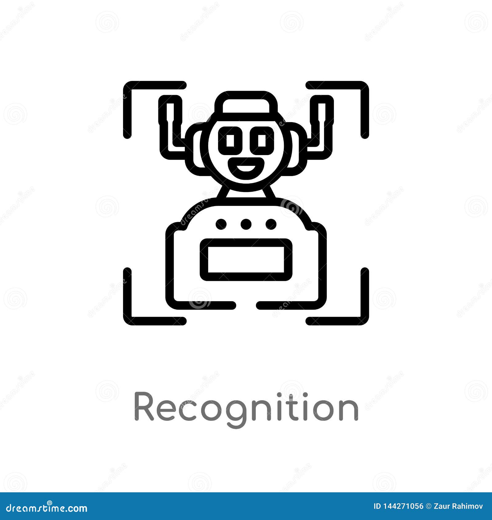 Outline Recognition Vector Icon. Isolated Black Simple Line Element ...