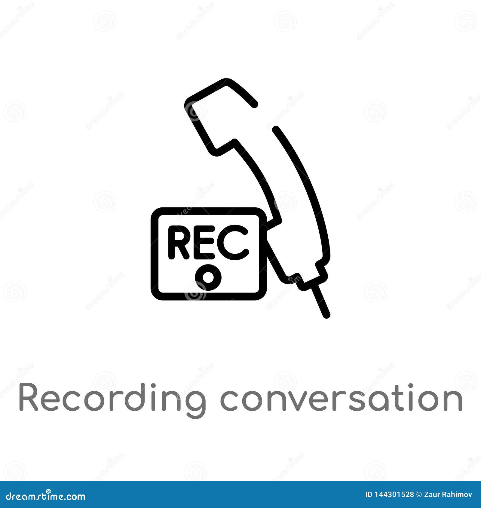 Outline Recording Conversation Vector Icon. Isolated Black Simple Line ...