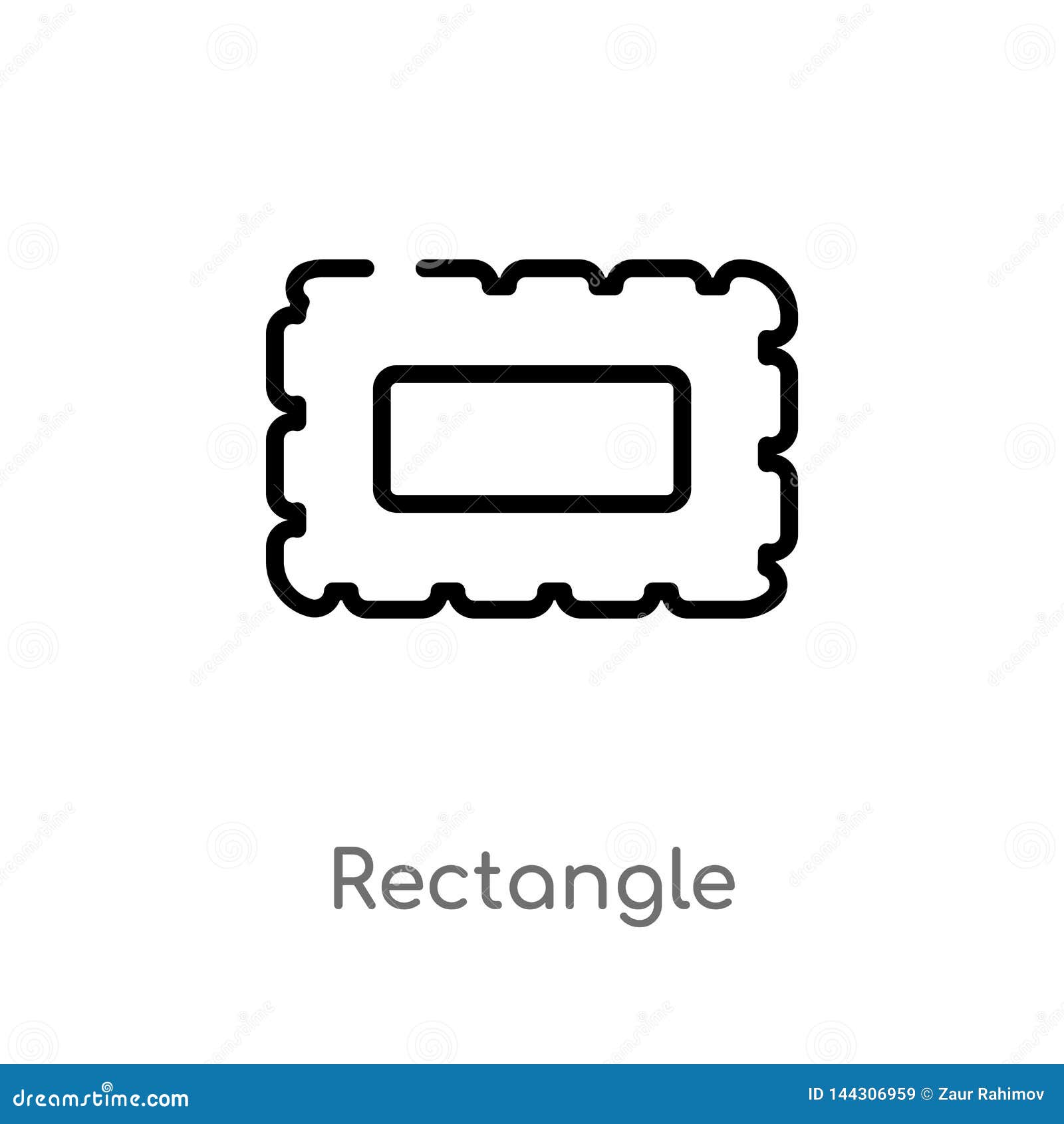 Outline Rectangle Vector Icon. Isolated Black Simple Line Element ...
