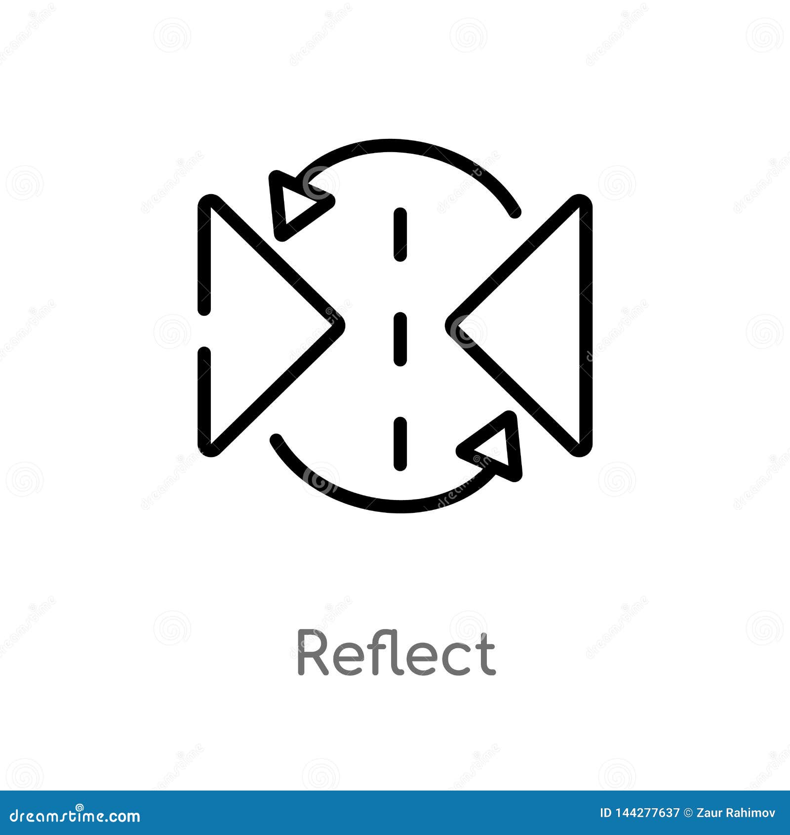 Outline Reflect Vector Icon. Isolated Black Simple Line Element ...