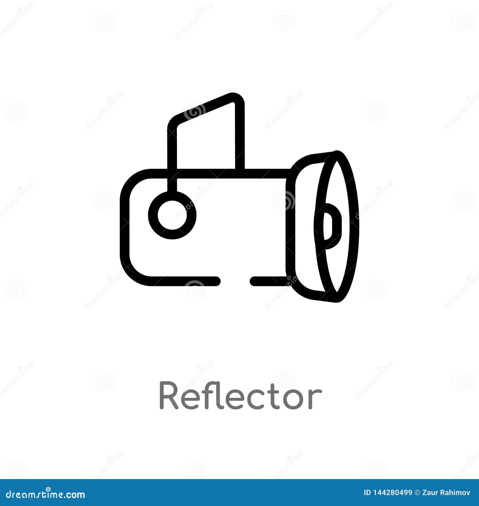 Outline Reflector Vector Icon. Isolated Black Simple Line Element ...