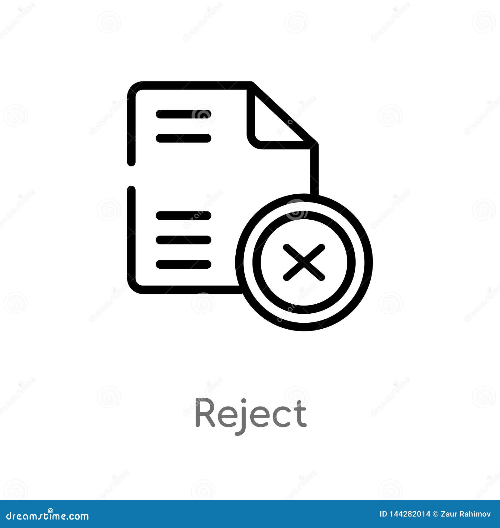 Outline Reject Vector Icon. Isolated Black Simple Line Element ...