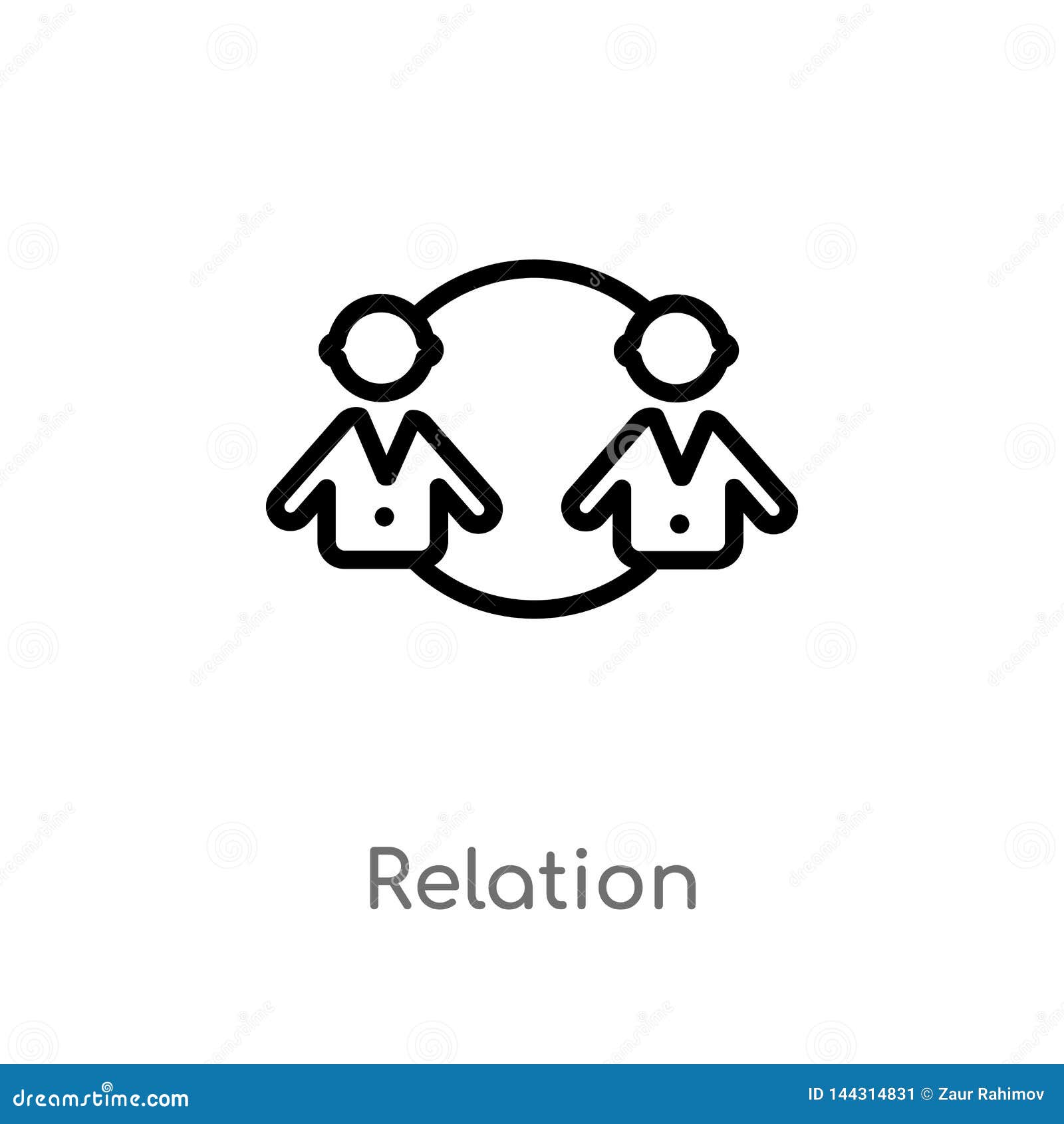 Outline Relation Vector Icon Isolated Black Simple Line Element