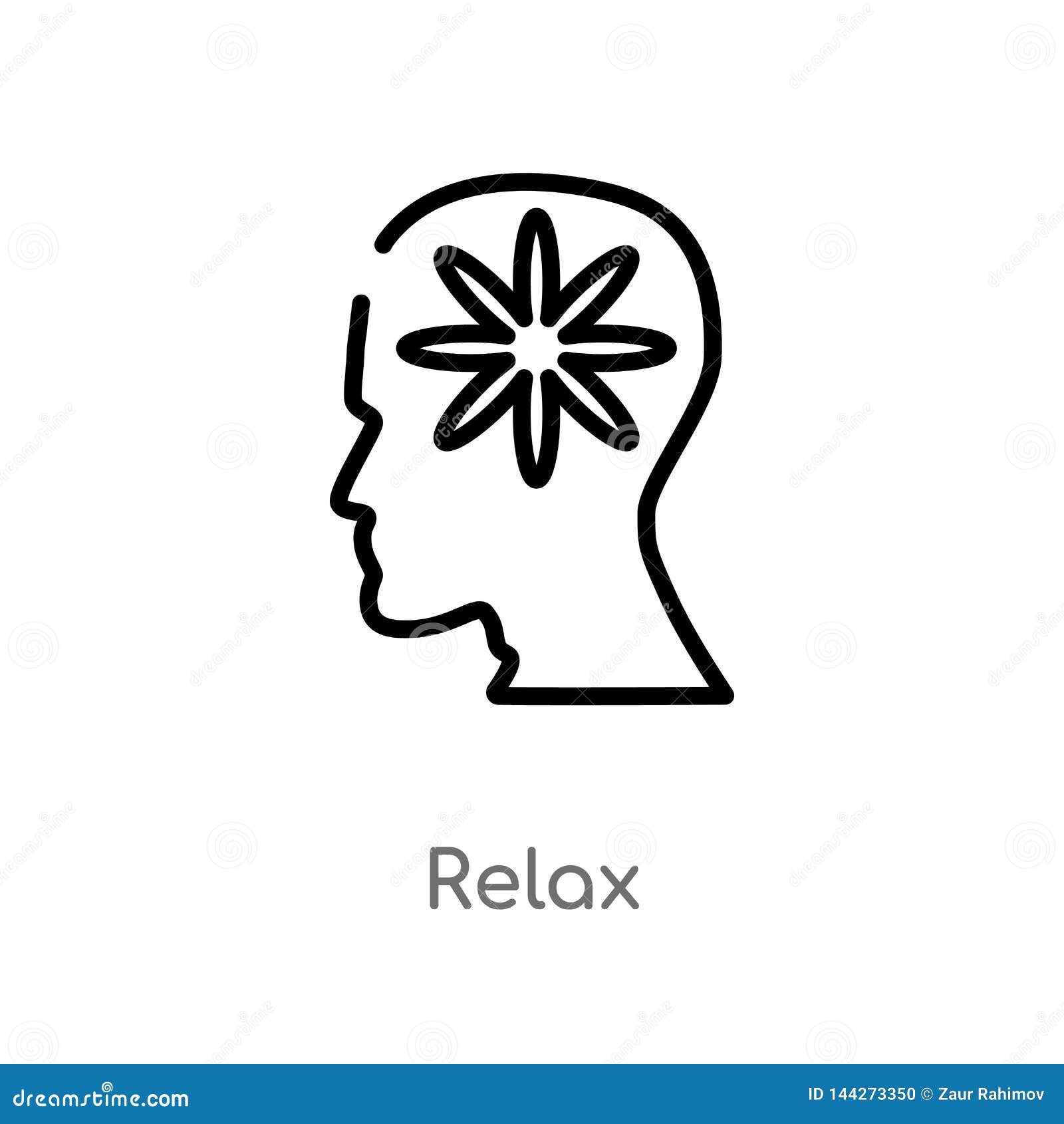 Outline Relax Vector Icon. Isolated Black Simple Line Element ...