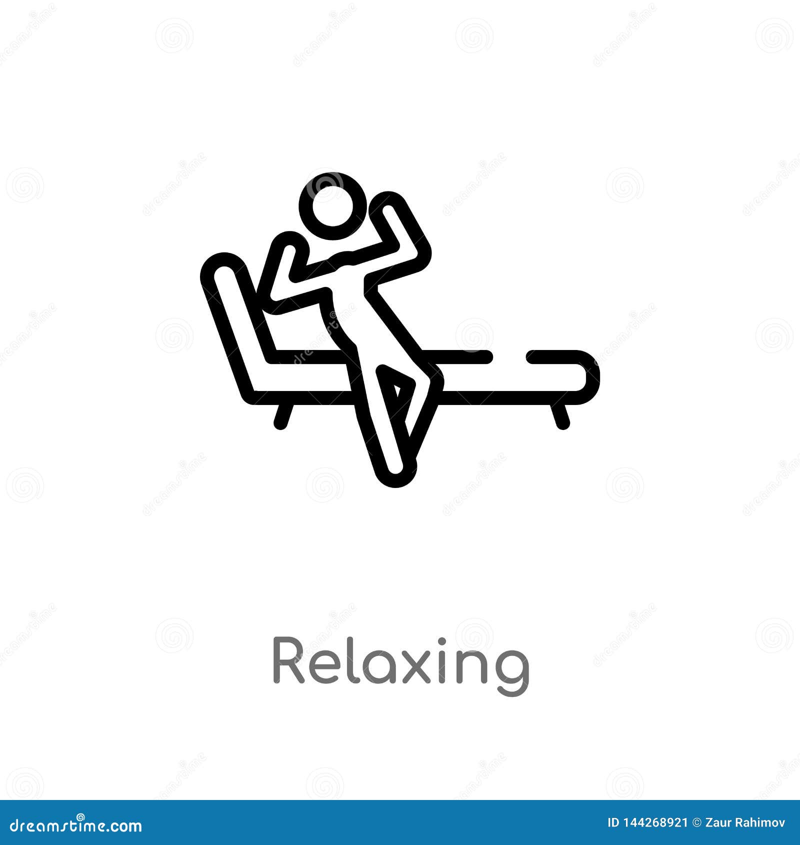 Outline Relaxing Vector Icon. Isolated Black Simple Line Element ...