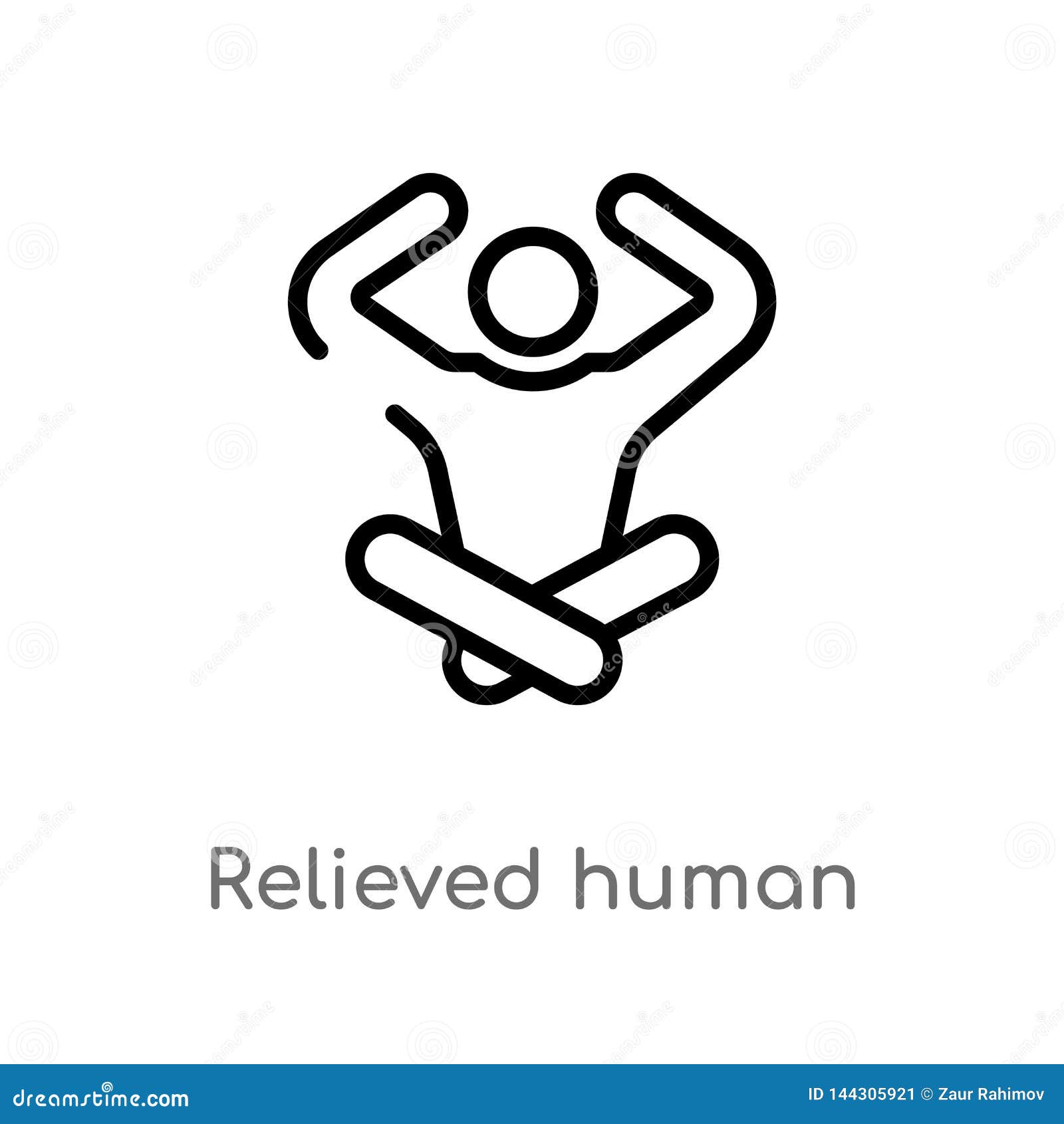 Outline Relieved Human Vector Icon. Isolated Black Simple Line Element ...