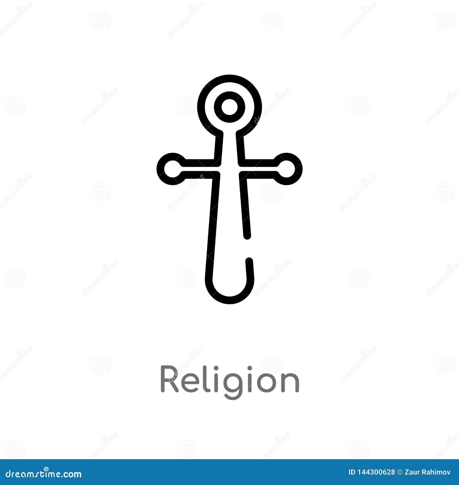 Outline Religion Vector Icon Isolated Black Simple Line Element