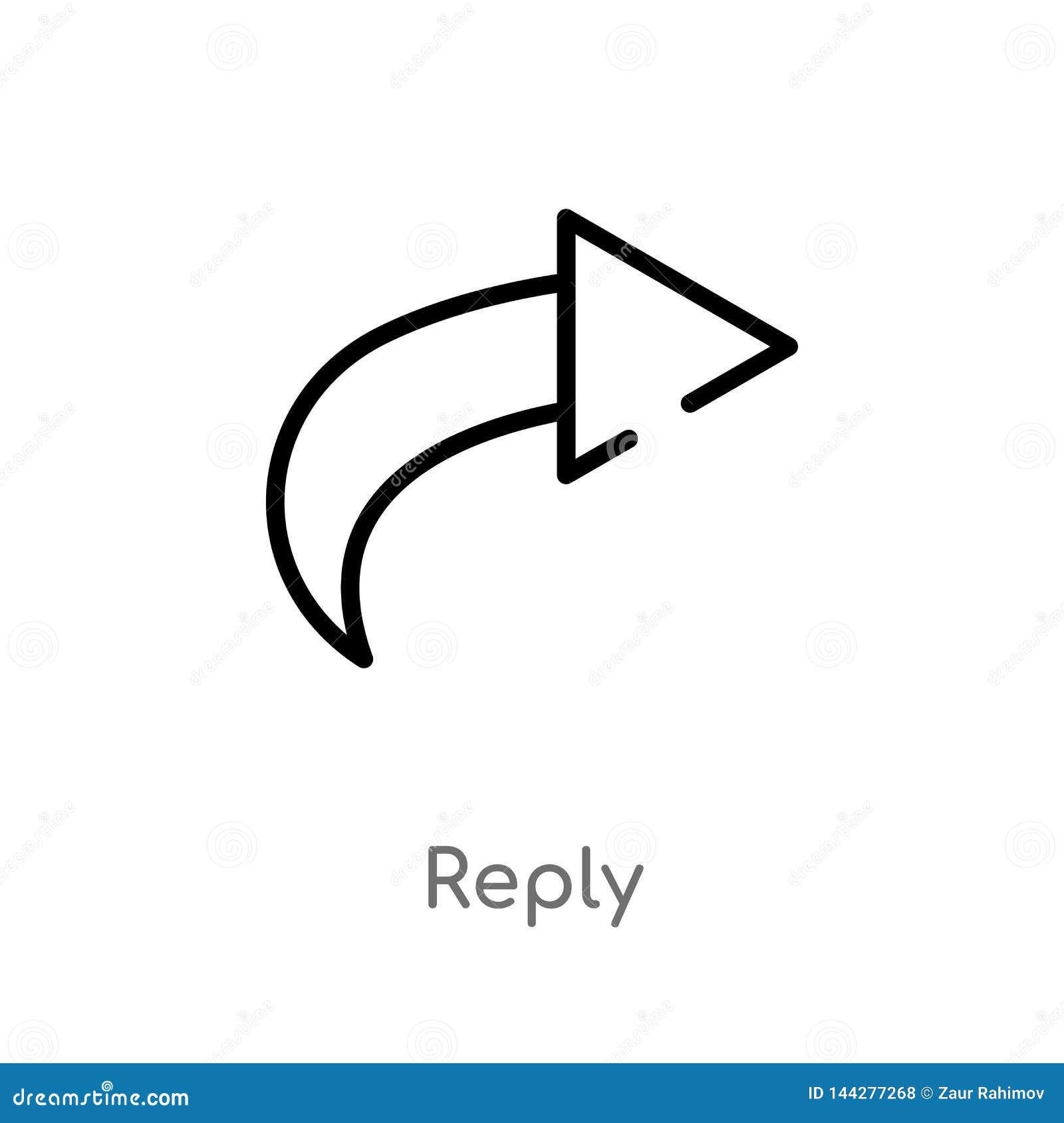 Outline Reply Vector Icon. Isolated Black Simple Line Element ...