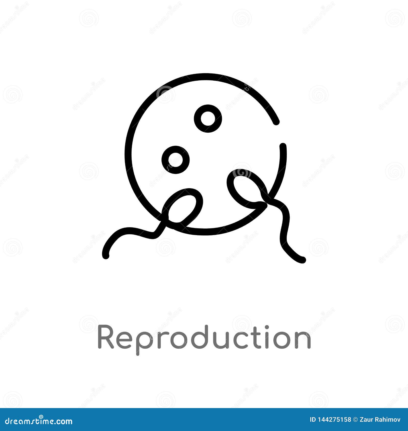 Outline Reproduction Vector Icon Isolated Black Simple Line Element