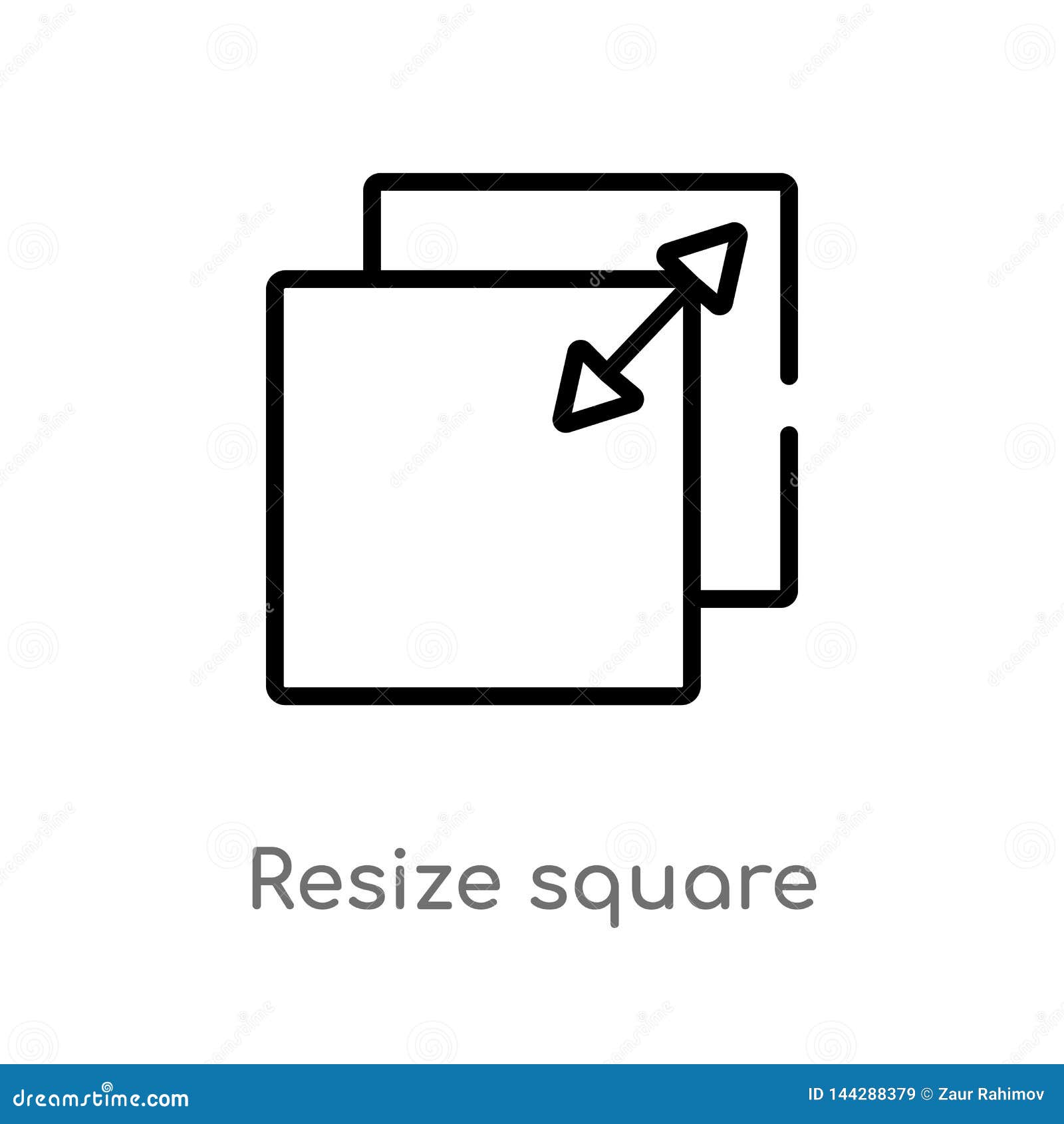 Outline Resize Square Vector Icon. Isolated Black Simple Line Element ...