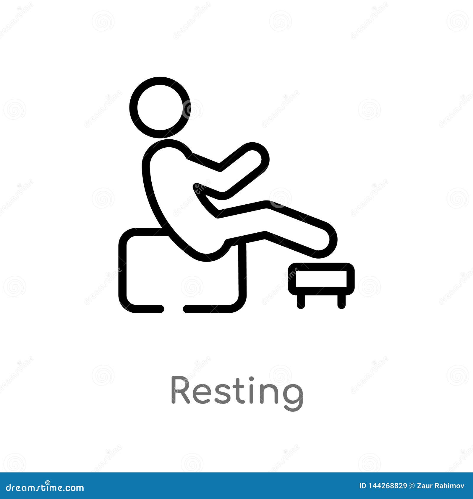 Outline Resting Vector Icon. Isolated Black Simple Line Element ...