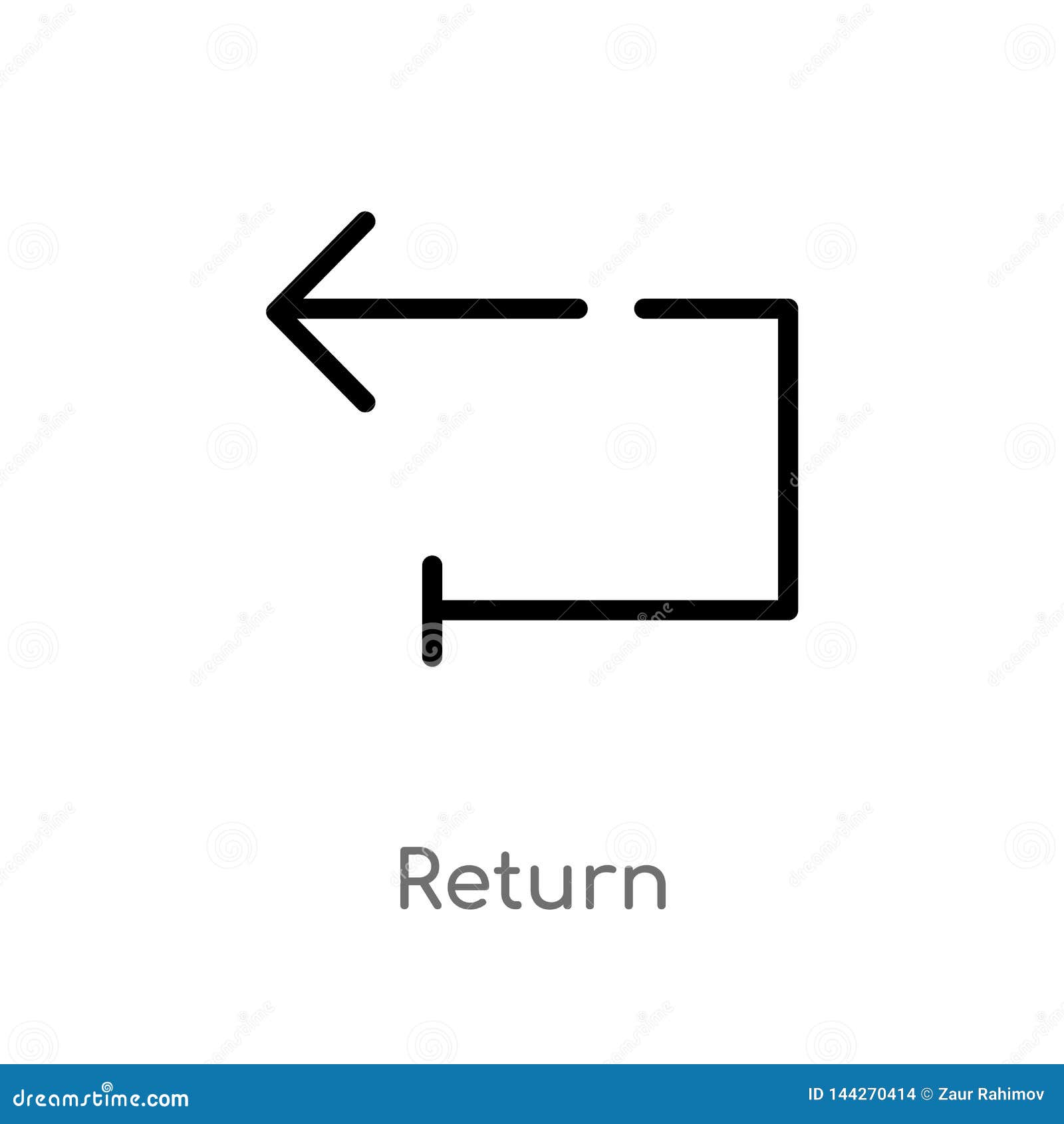 Outline Return Vector Icon. Isolated Black Simple Line Element ...