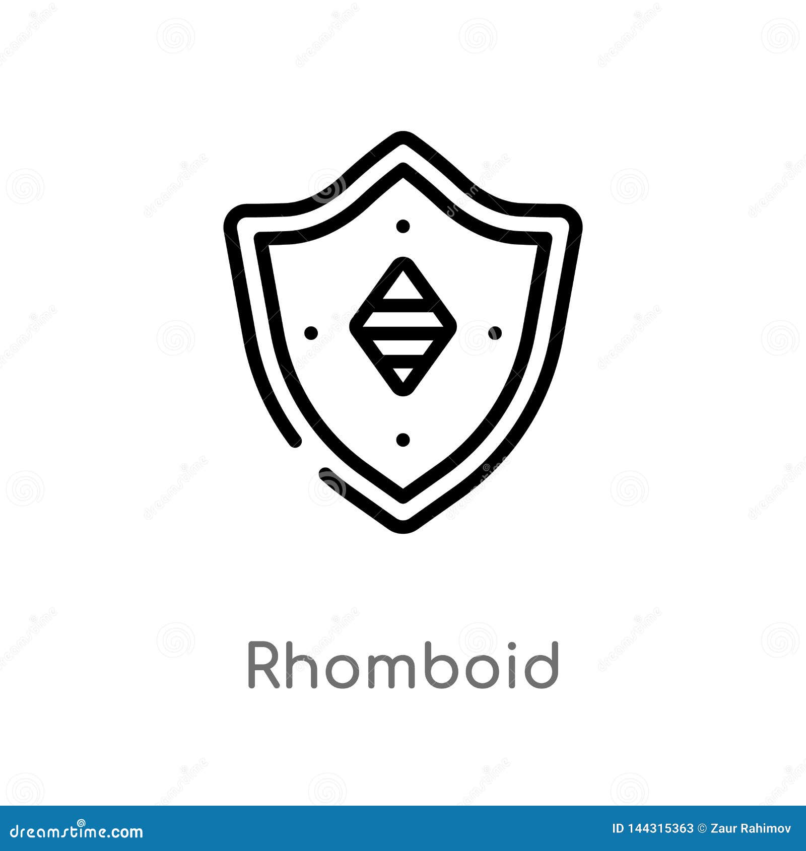 Outline Rhomboid Vector Icon. Isolated Black Simple Line Element ...